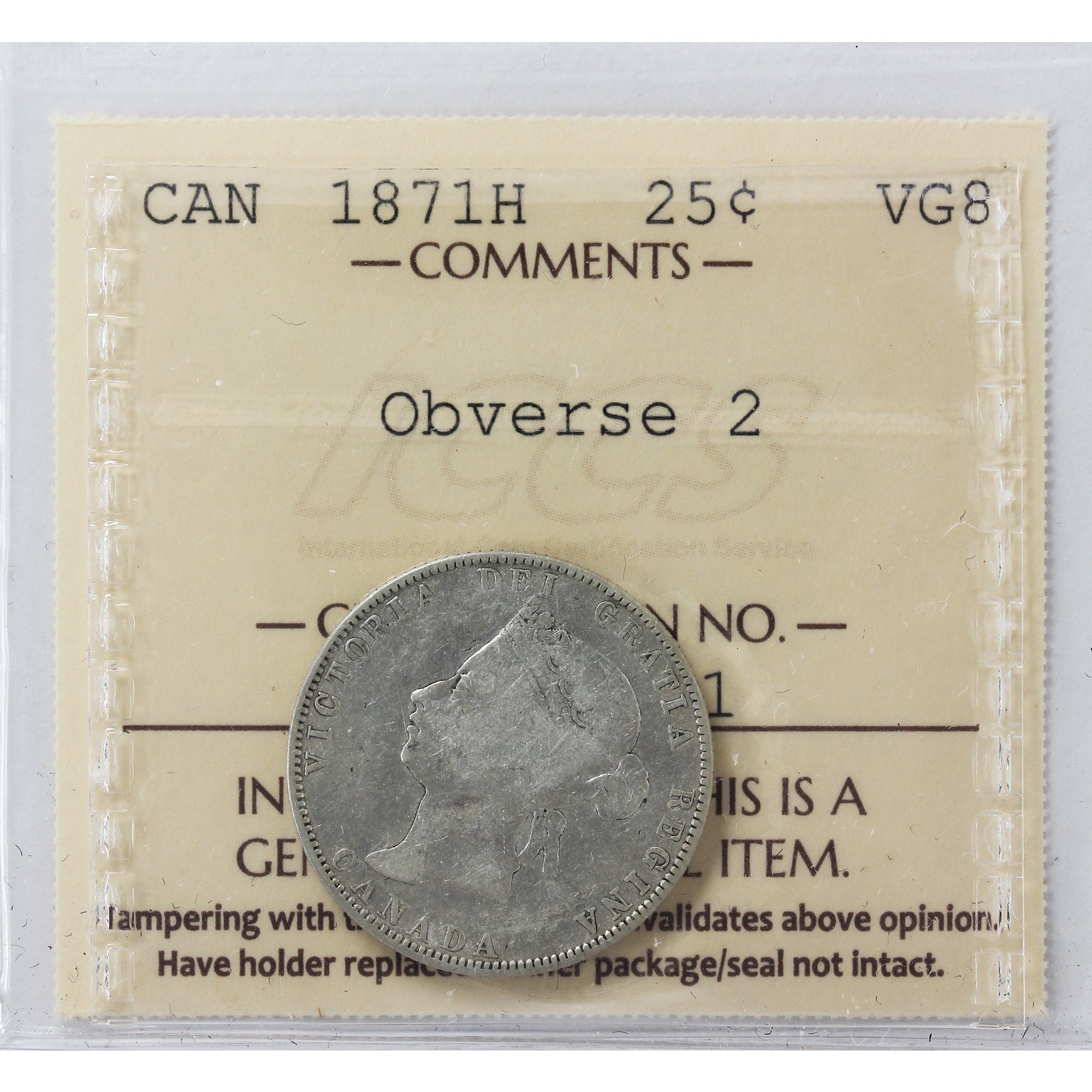 25 Cents 1858-1899 | Colonial Acres Coins