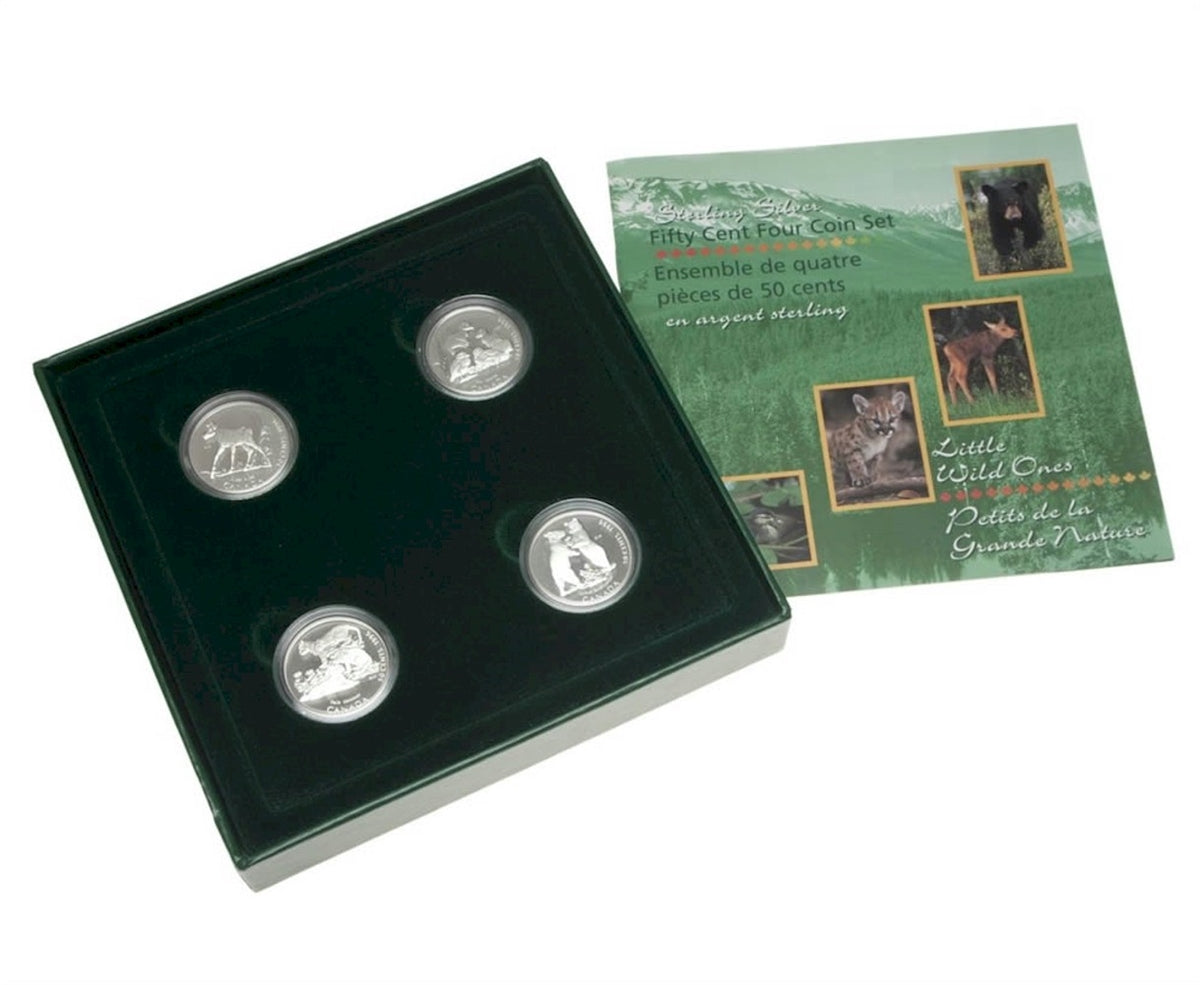 RDC 1996 Canada 50-cent Little Wild Ones Sterling Silver 4-coin Set (T ...