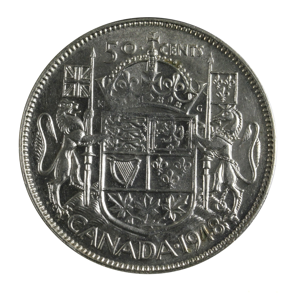 1948 Canada 50-cents Extra Fine (EF40) $ – Colonial Acres Coins