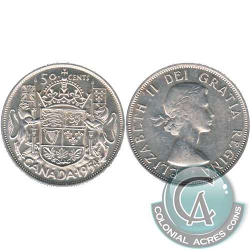 1954 Canada 50-cents Extra Fine (EF40) – Colonial Acres Coins