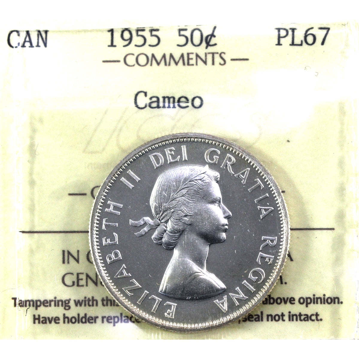1955 Canada 50-cents ICCS Certified PL-67 Cameo – Colonial Acres Coins