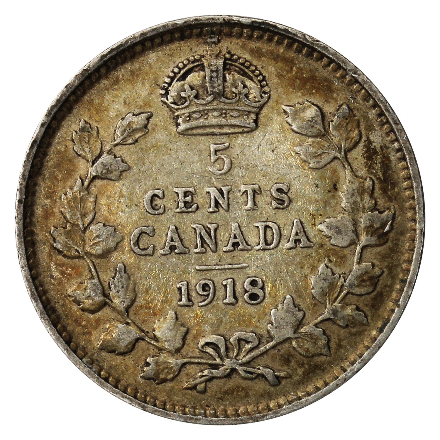 1918 Canada 5-cents VG-F (VG10) – Colonial Acres Coins