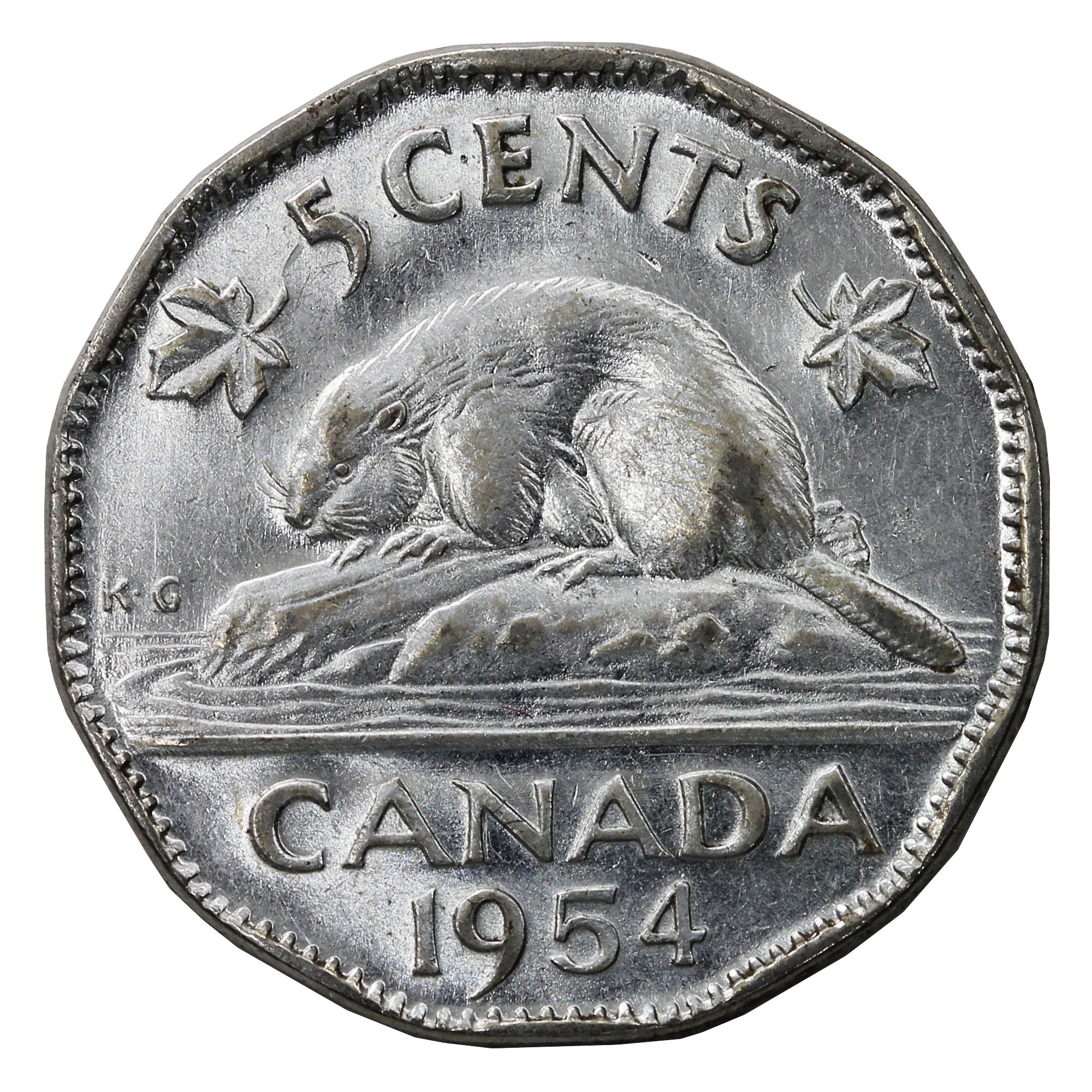 1954 Canada 5-cents Circulated – Colonial Acres Coins