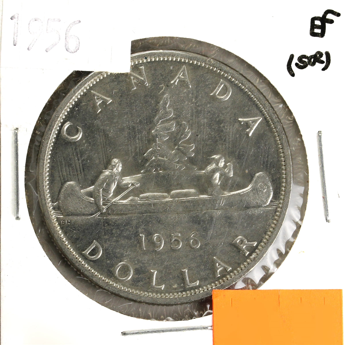 1956 Canada Dollar Extra Fine (EF40) Scratched, cleaned, or impaired – Colonial Acres Coins