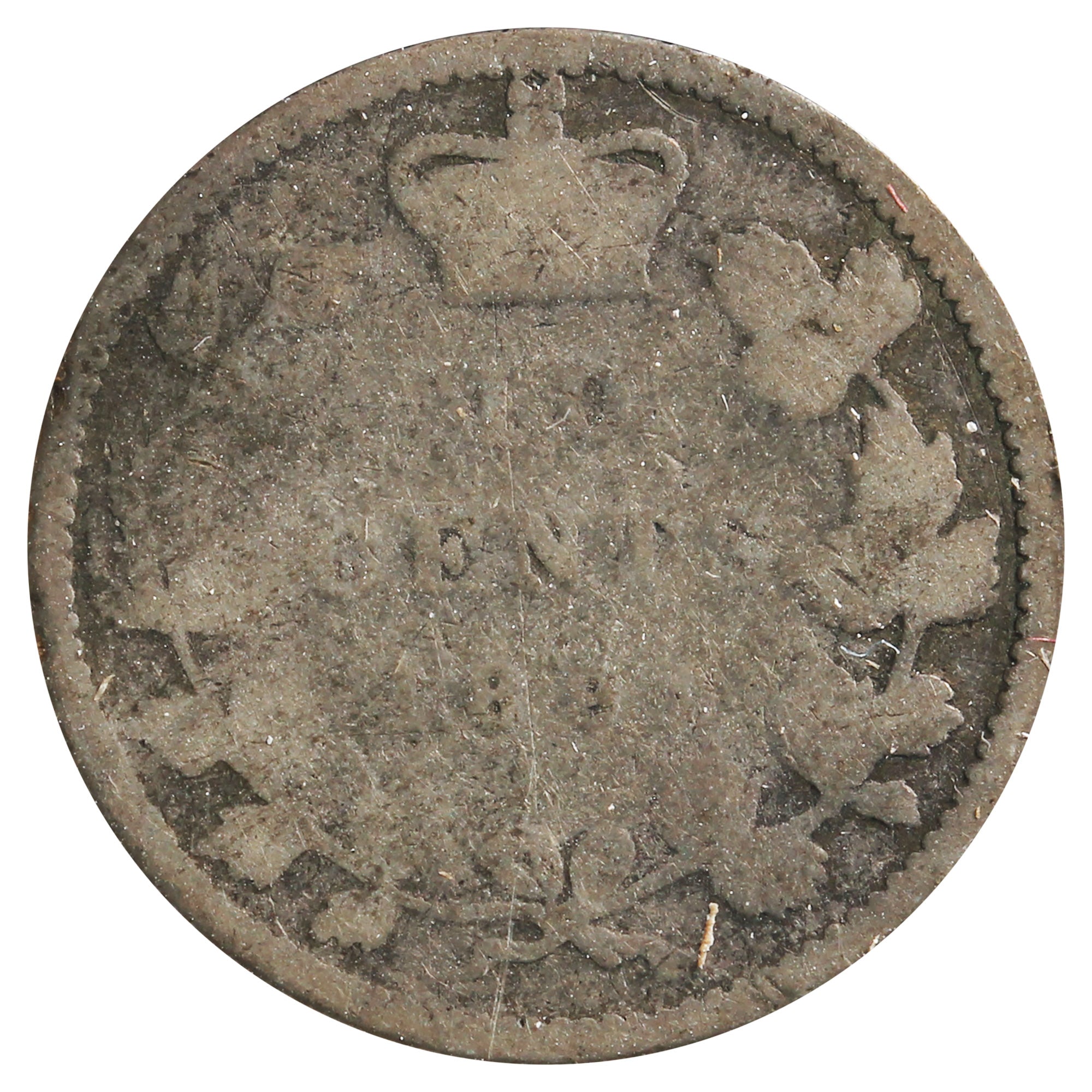 1891 22 Leaves Canada 10-cent About Good (AG3) Scratched, Cleaned or I – Colonial Acres Coins