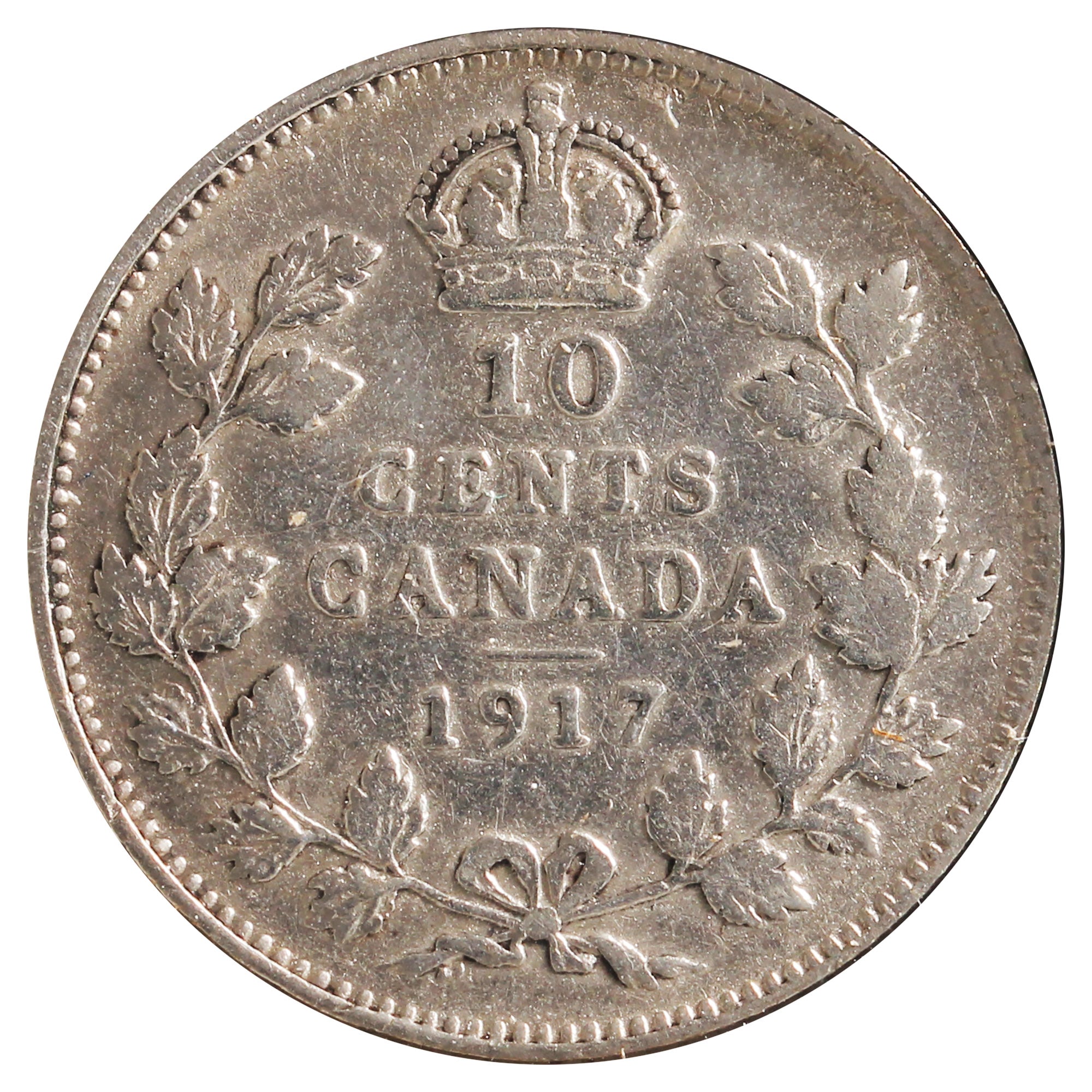 1917 Canada 10-cents Fine (F12) Scratched, Cleaned or Impaired – Colonial Acres Coins