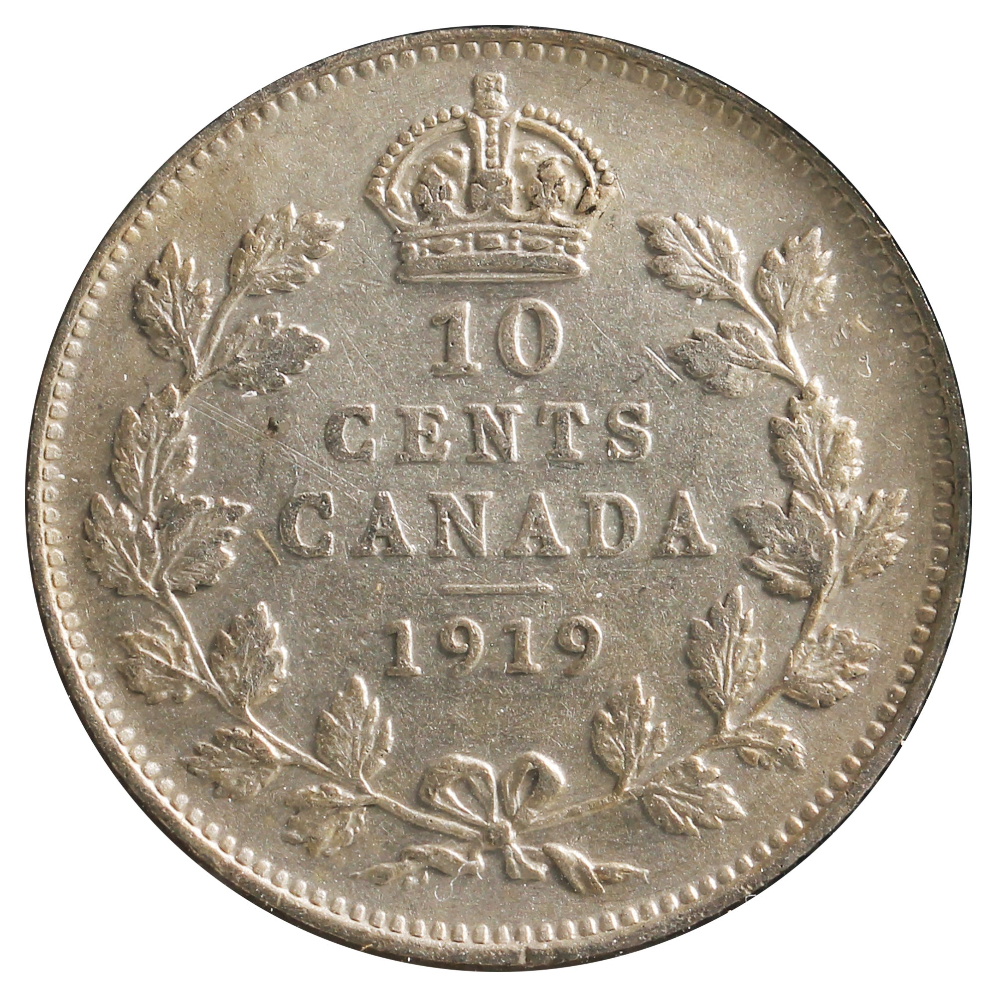 1919 Canada 10-cents VF-EF (VF30) Scratched, Cleaned or Impaired – Colonial Acres Coins
