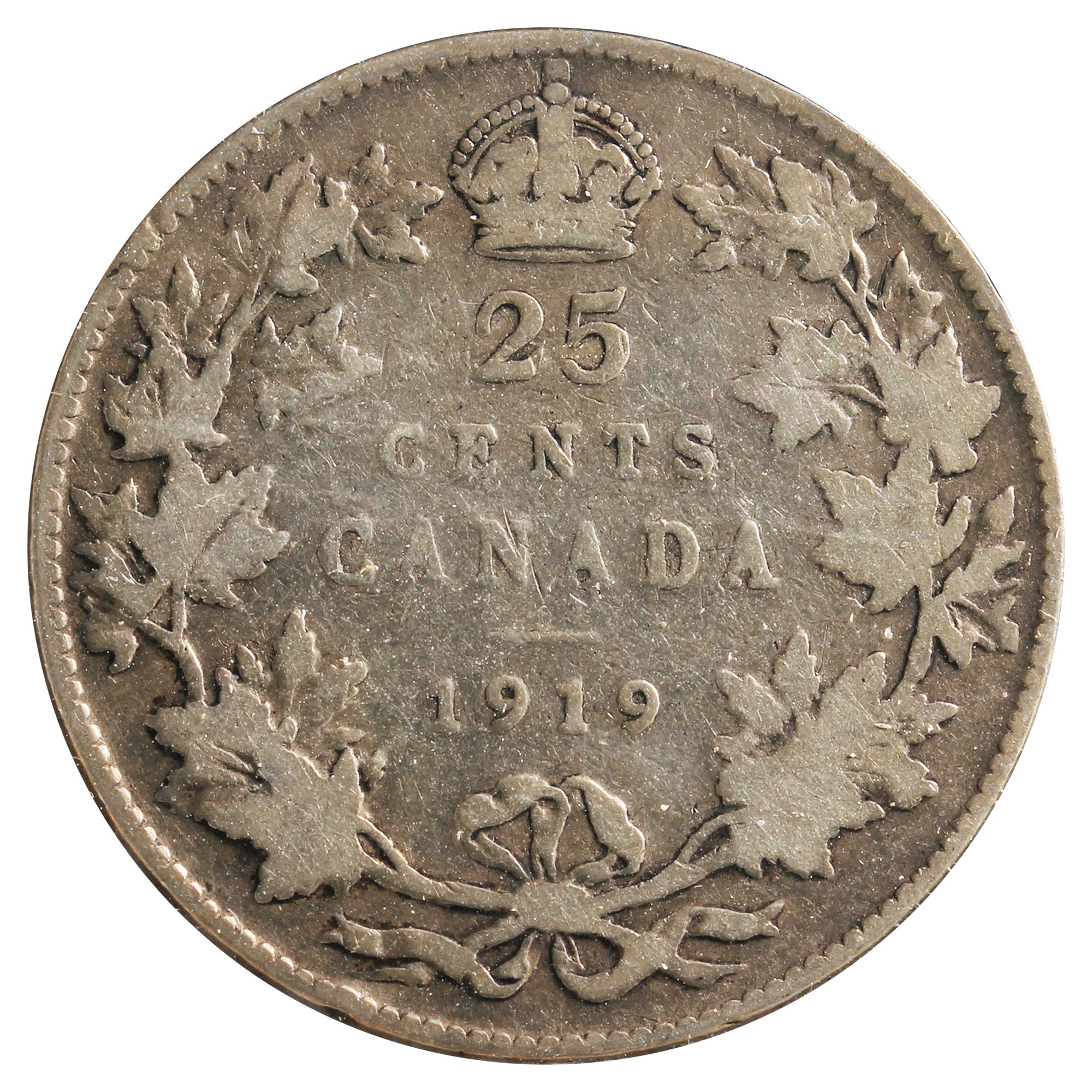 1919 Canada 25-cents G-VG (G-6) Scratched, Cleaned or Impaired – Colonial Acres Coins