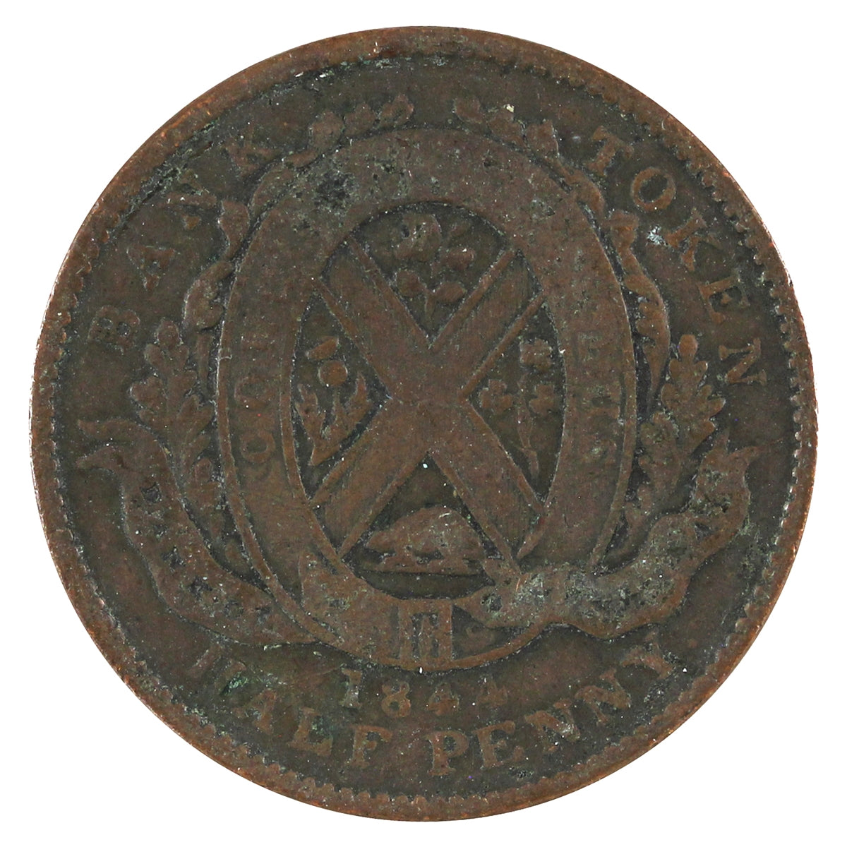 PC-1B5 1844 Province of Canada Bank of Montreal Half Penny Token VG-F ...