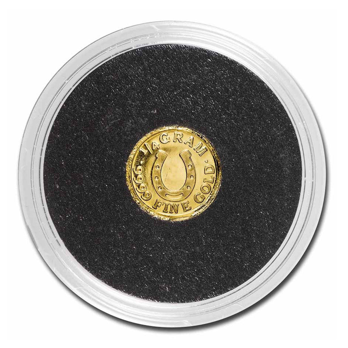 Monarch 1/4 GRAM Lucky Horseshoe .999 Gold Round (No TAX) Capsule Scr ...