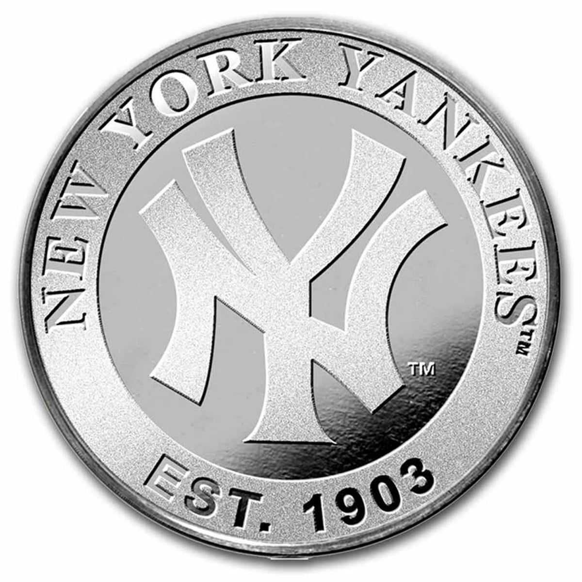 MLB: New York Yankees 1oz .999 Fine Silver (No Tax) Light Toning ...
