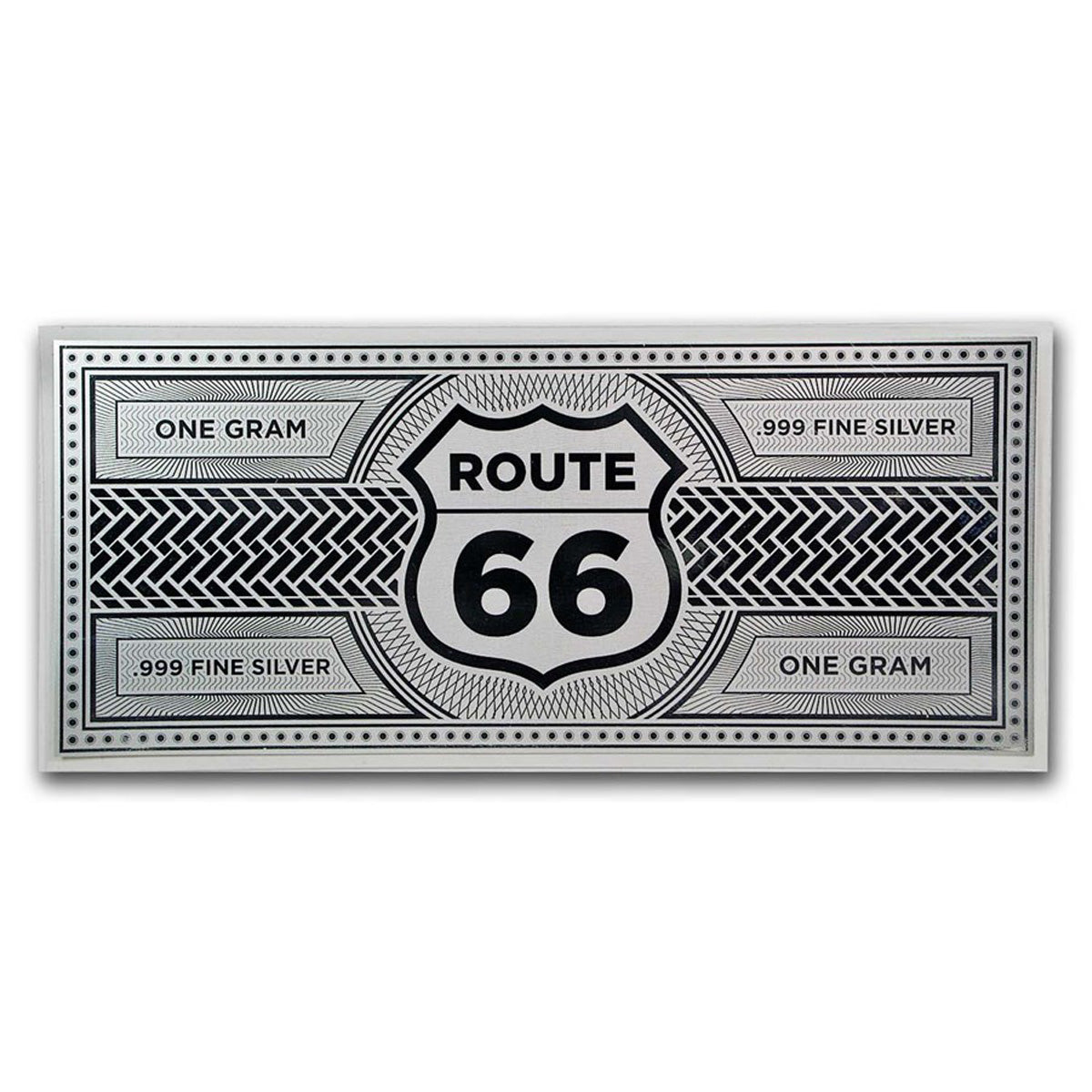 Route 66 Colourized Postcards 1 gram .999 Fine Silver Foil Note (No Ta ...