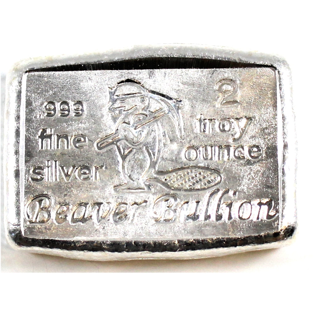 Beaver Bullion 2oz .999 Fine Silver Bar (No Tax) – Colonial Acres Coins