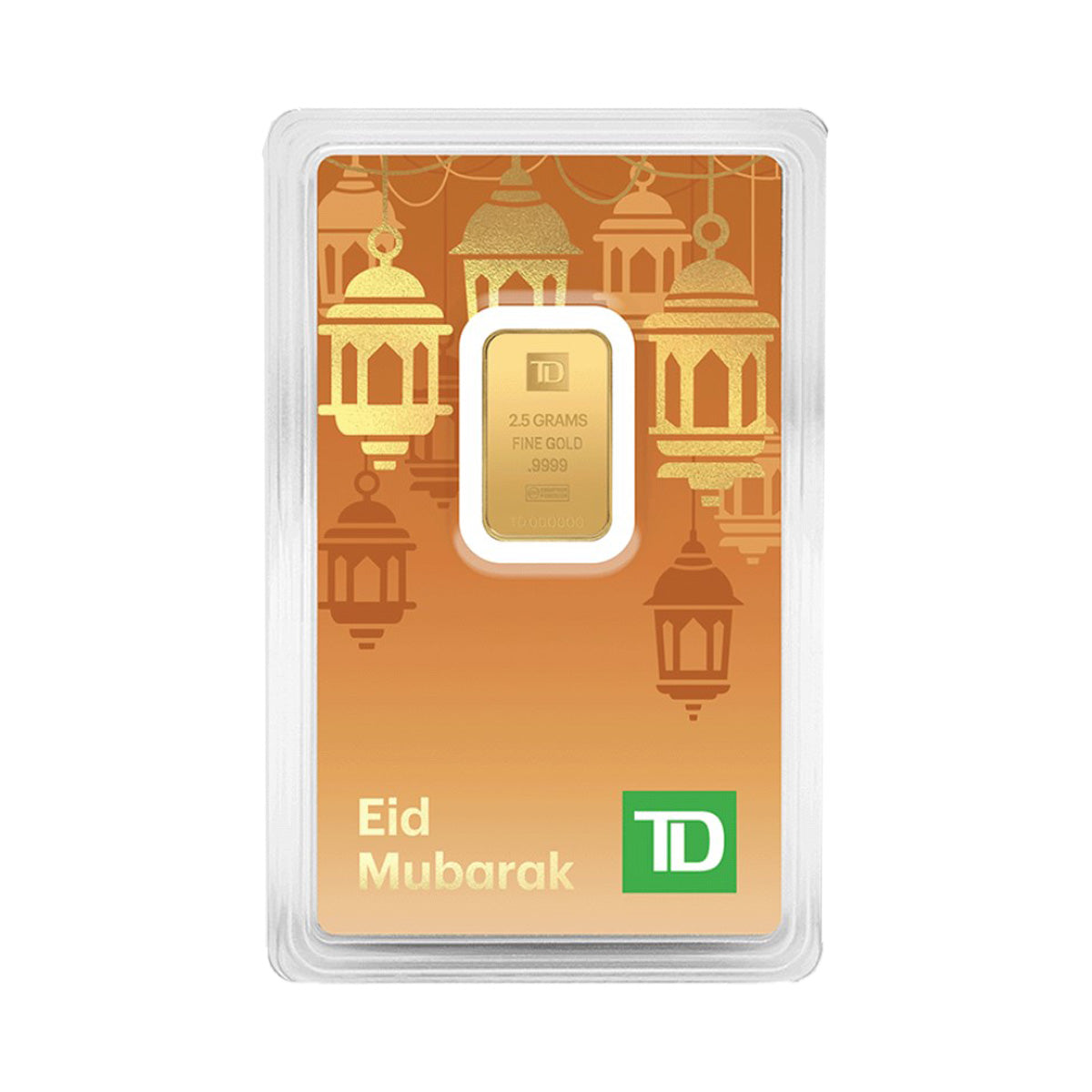 TD Bank Eid Mubarak 2.5g Gold Bar in Package (No Tax) Holder Issues ...