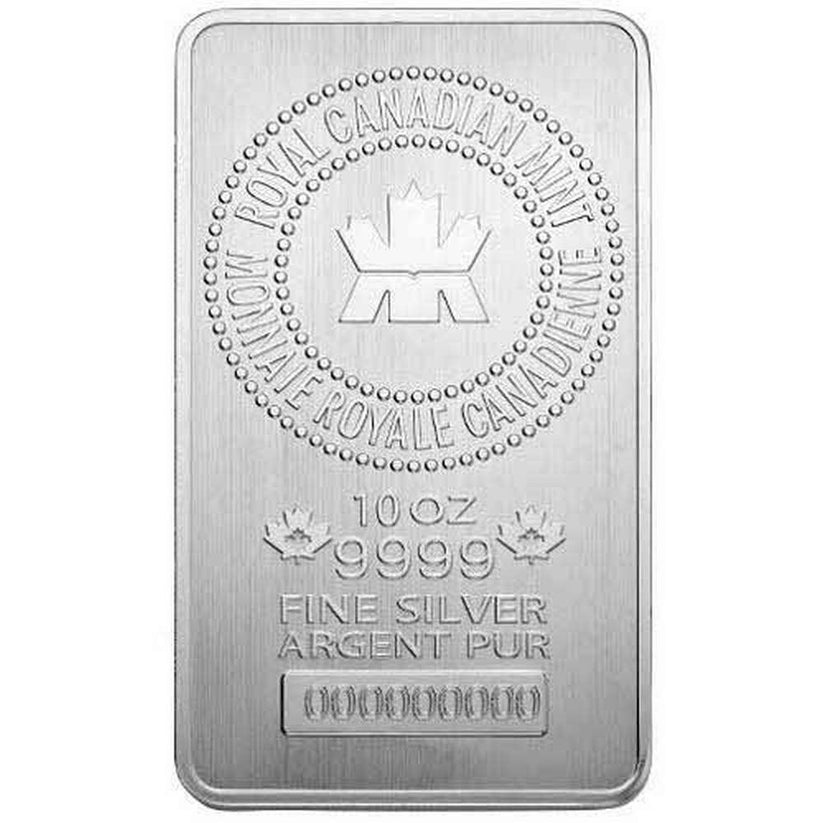 RCM 10oz. Pure .9999 Silver Royal Canadian Mint Wafer Bar (No Tax ...