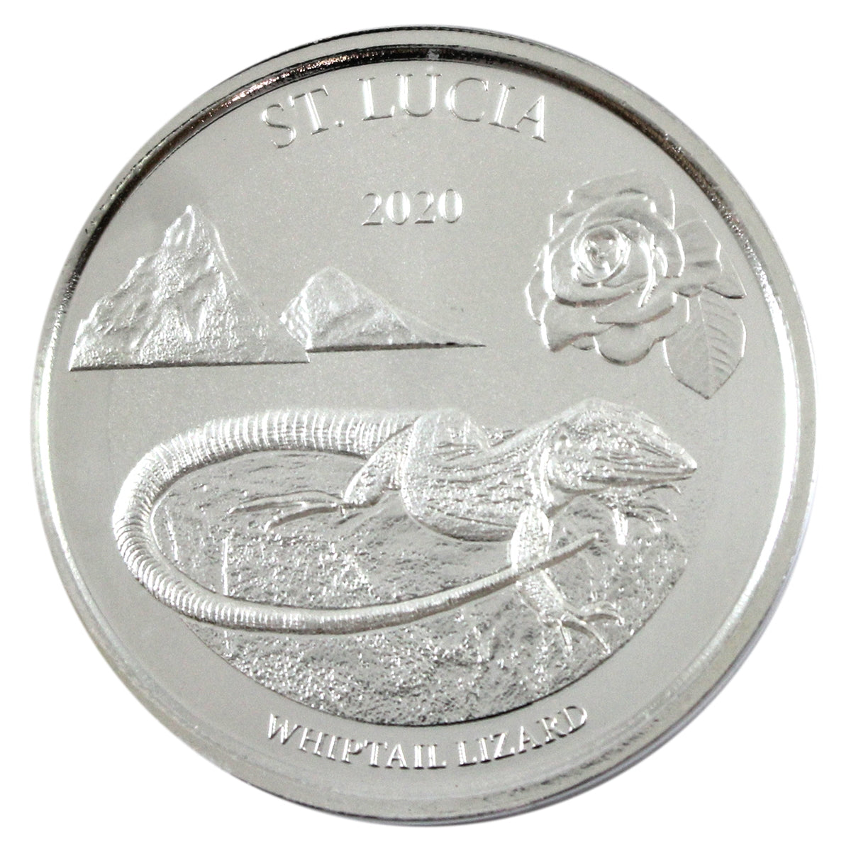 St. Lucia 2020 $2 Whiptail Lizard 1oz Fine Silver (No Tax) Minor spot ...