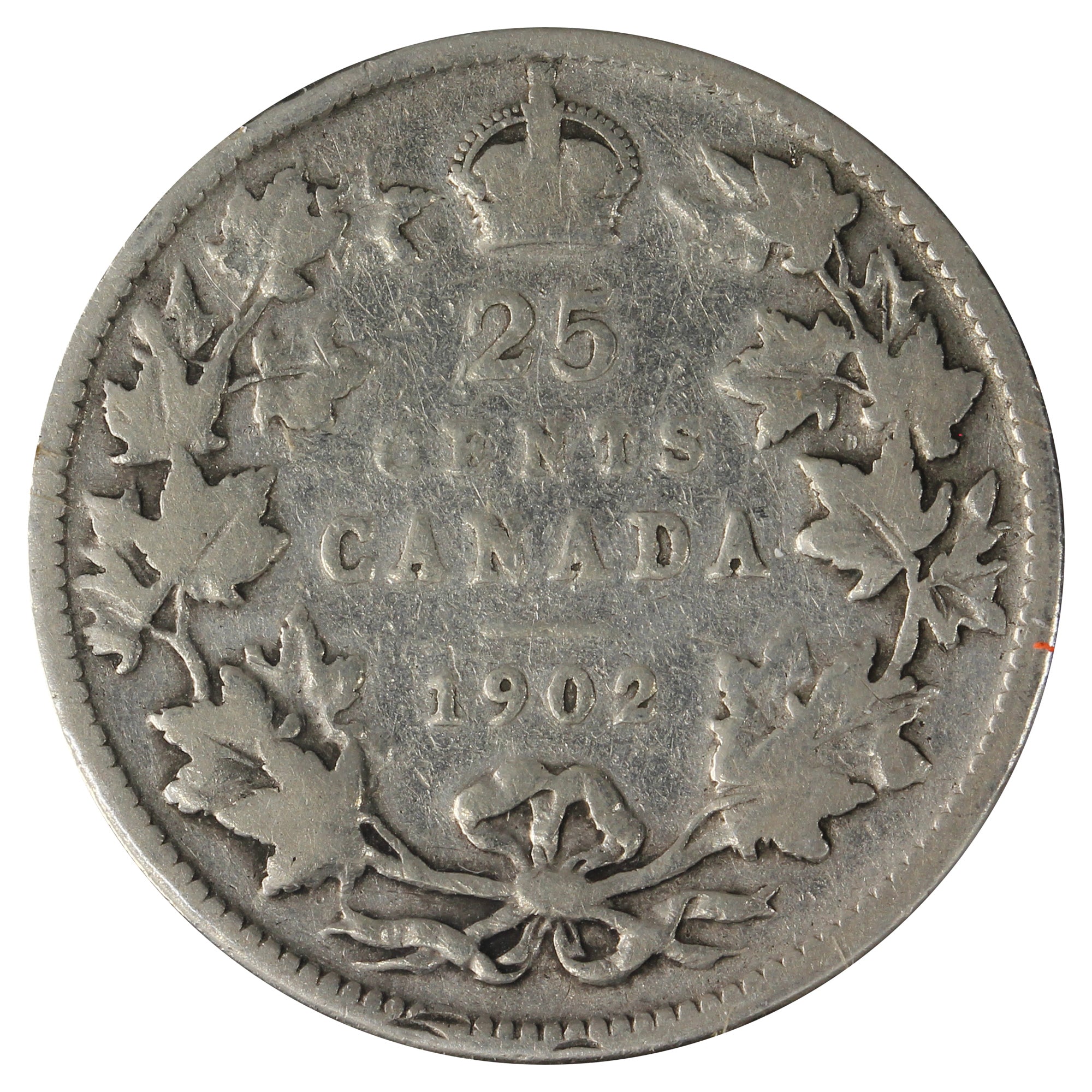1902 Canada 25-cents Good (G-4) Scratched, Cleaned, or Impaired – Colonial Acres Coins
