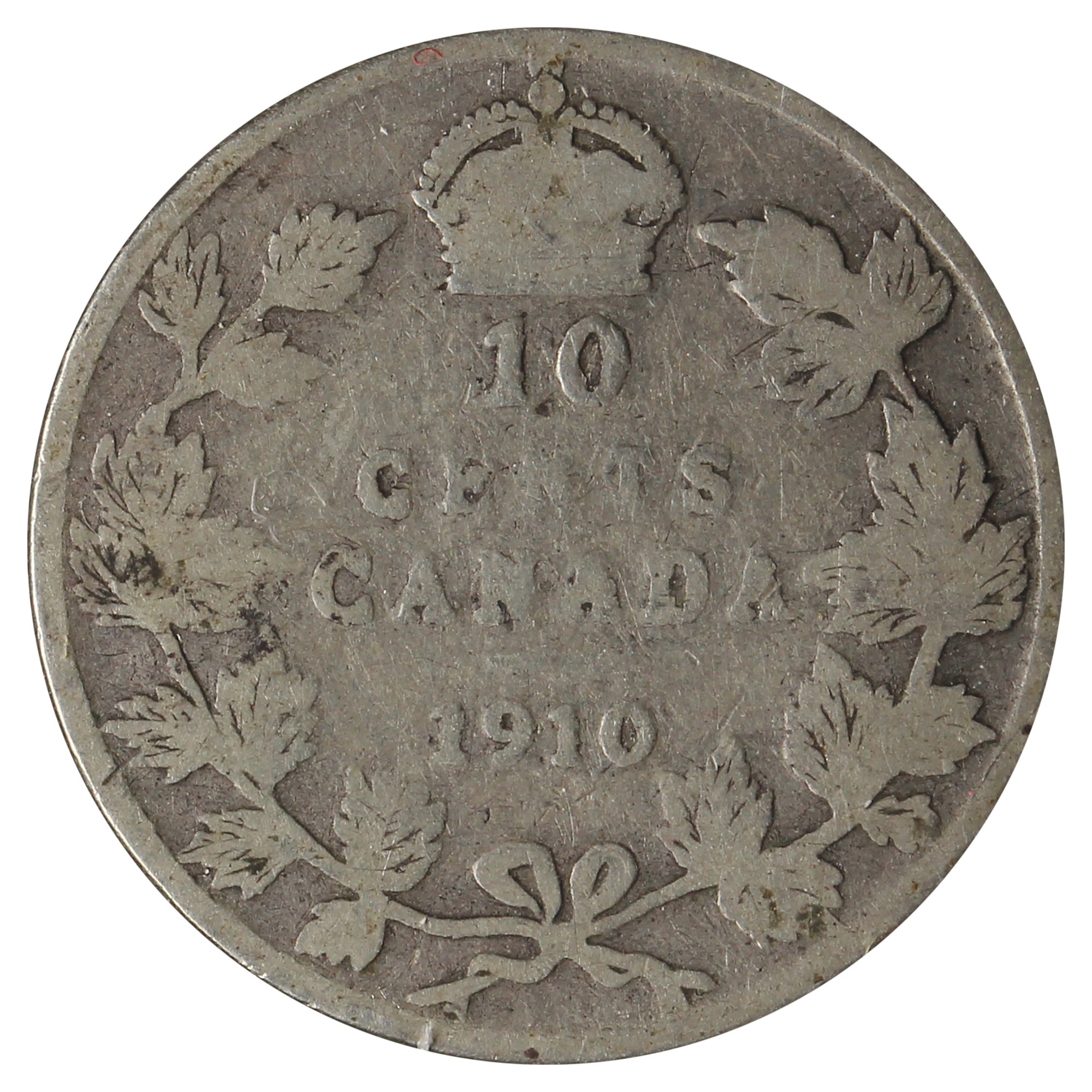 1910 Canada 10-cents Good (G4) Scratched, Cleaned, or Impaired – Colonial Acres Coins