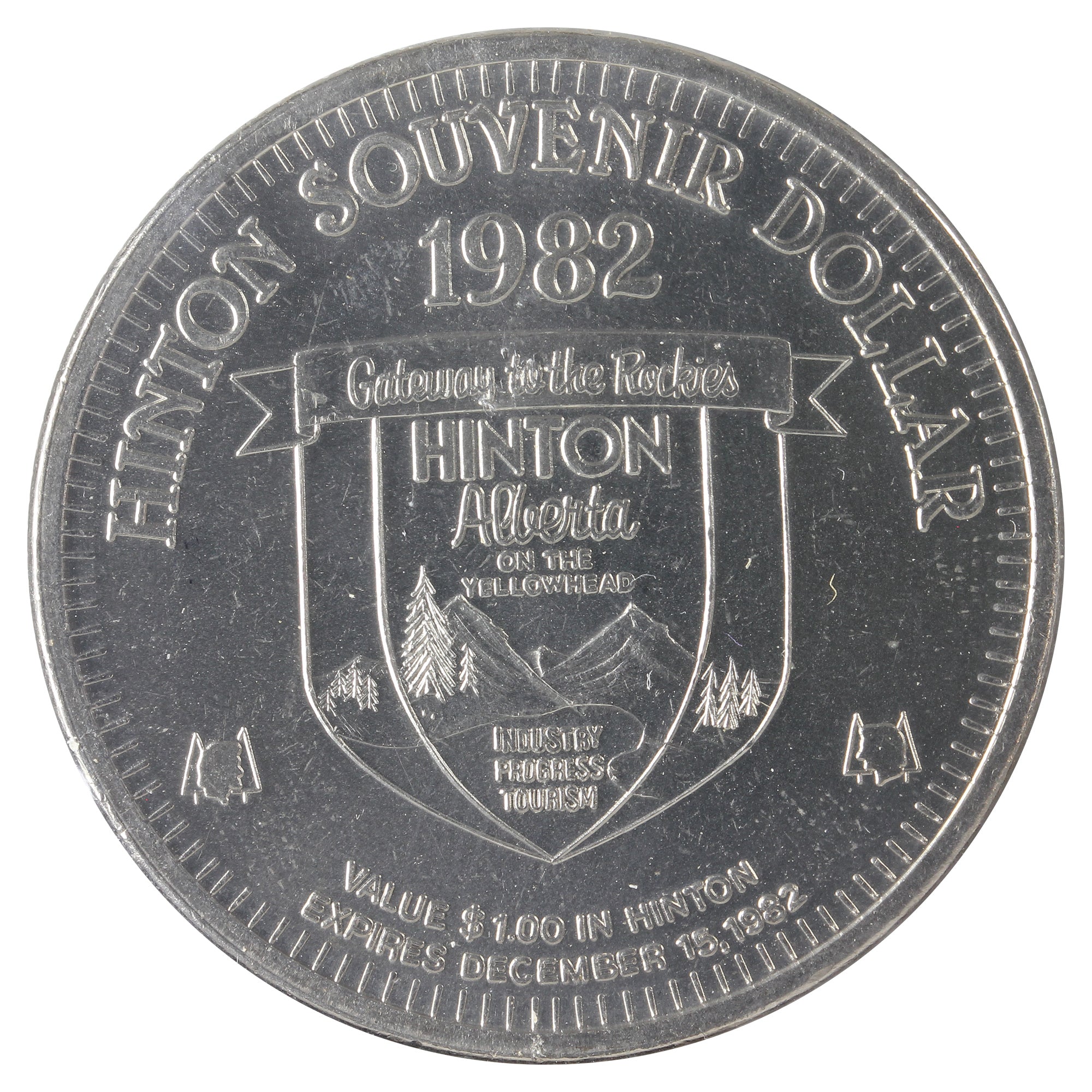 1982 Hinton, AB - Hinton Souvenir Dollar Token – Colonial Acres Coins