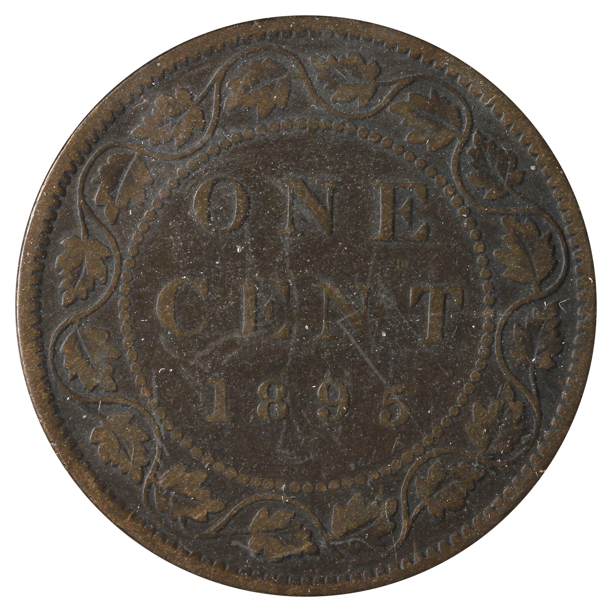 1895 Canada 1-Cent Very Good (VG8) Scratched, Cleaned or Impaired. – Colonial Acres Coins