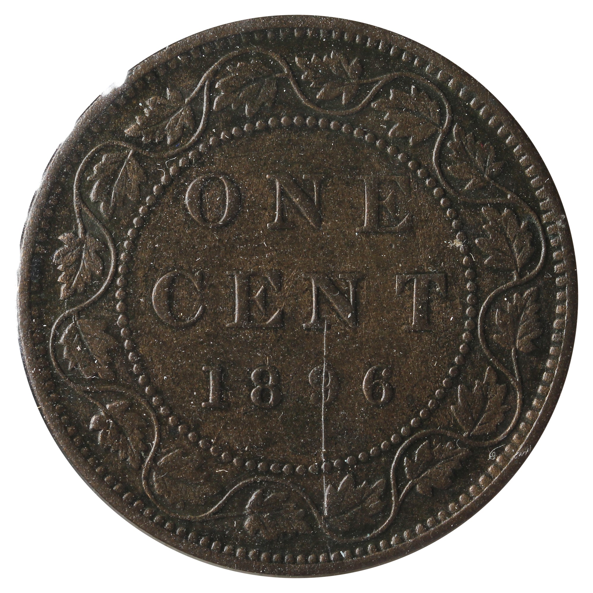 1896 Canada 1-Cent VF-EF (VF-30) Scratched, Cleaned or Impaired. – Colonial Acres Coins
