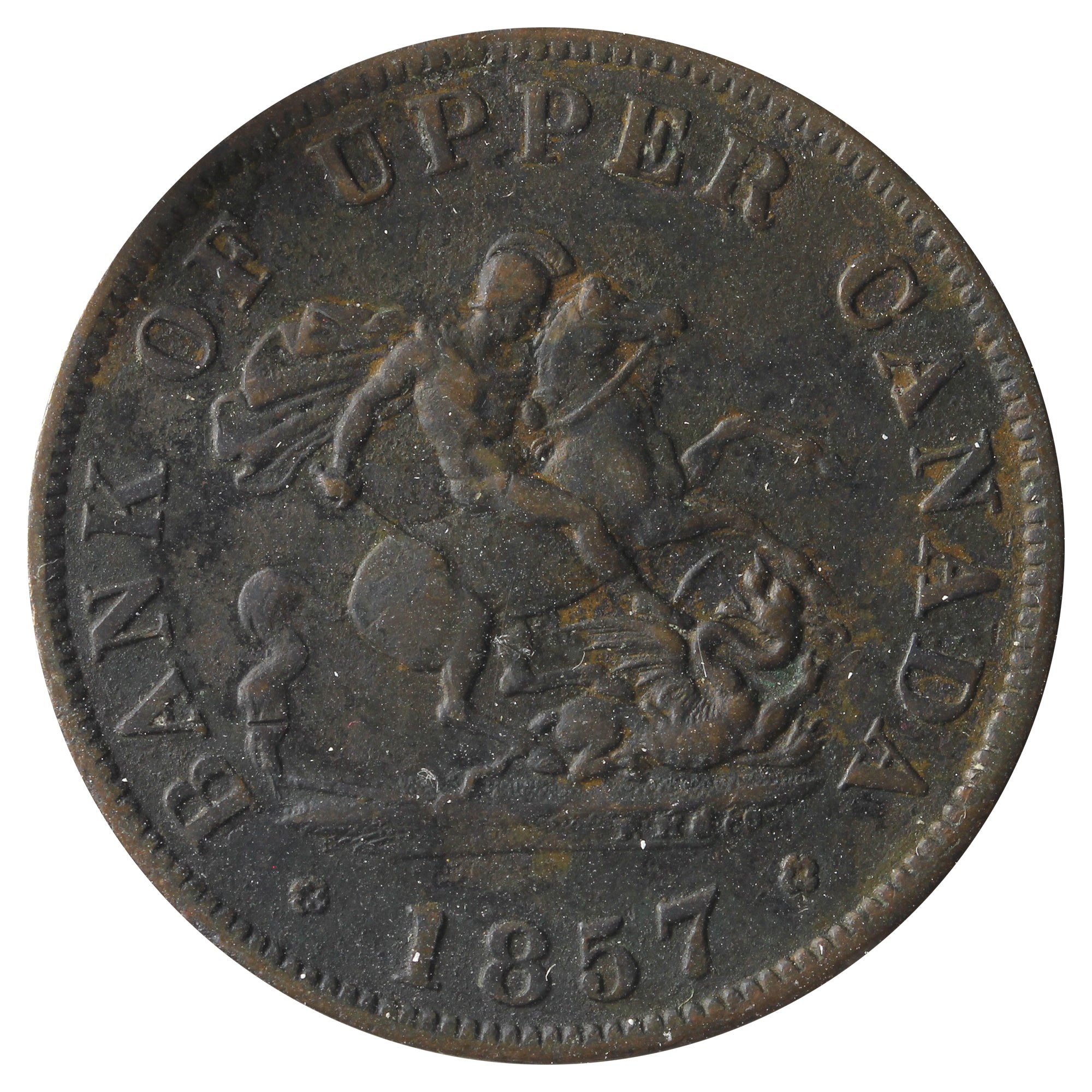 PC-5D 1857 Upper Canada Penny Token Very Fine (VF-20) Scratched, Clean ...
