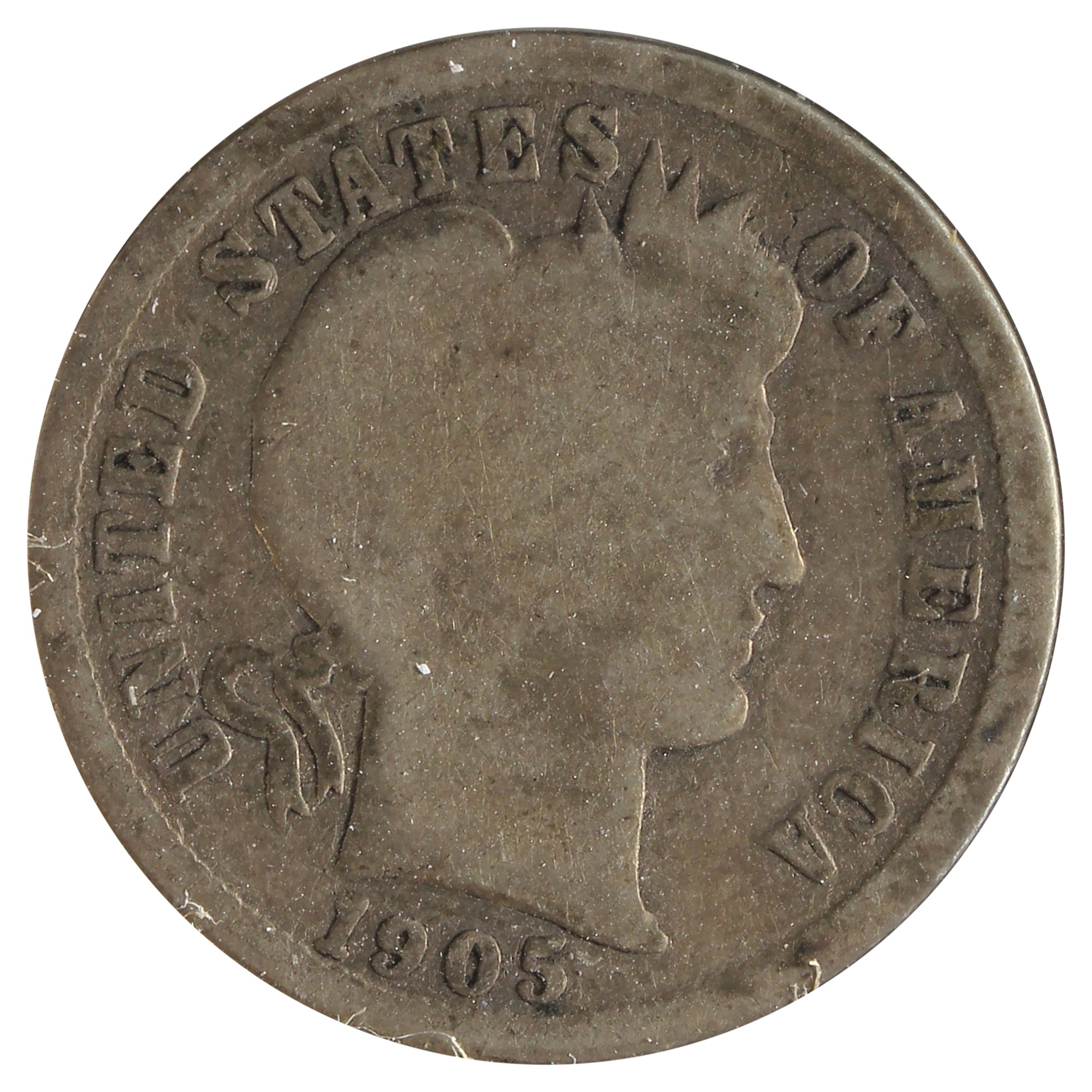 1905 O USA Dime About Good (AG3) Scratched, Cleaned or Impaired. – Colonial Acres Coins