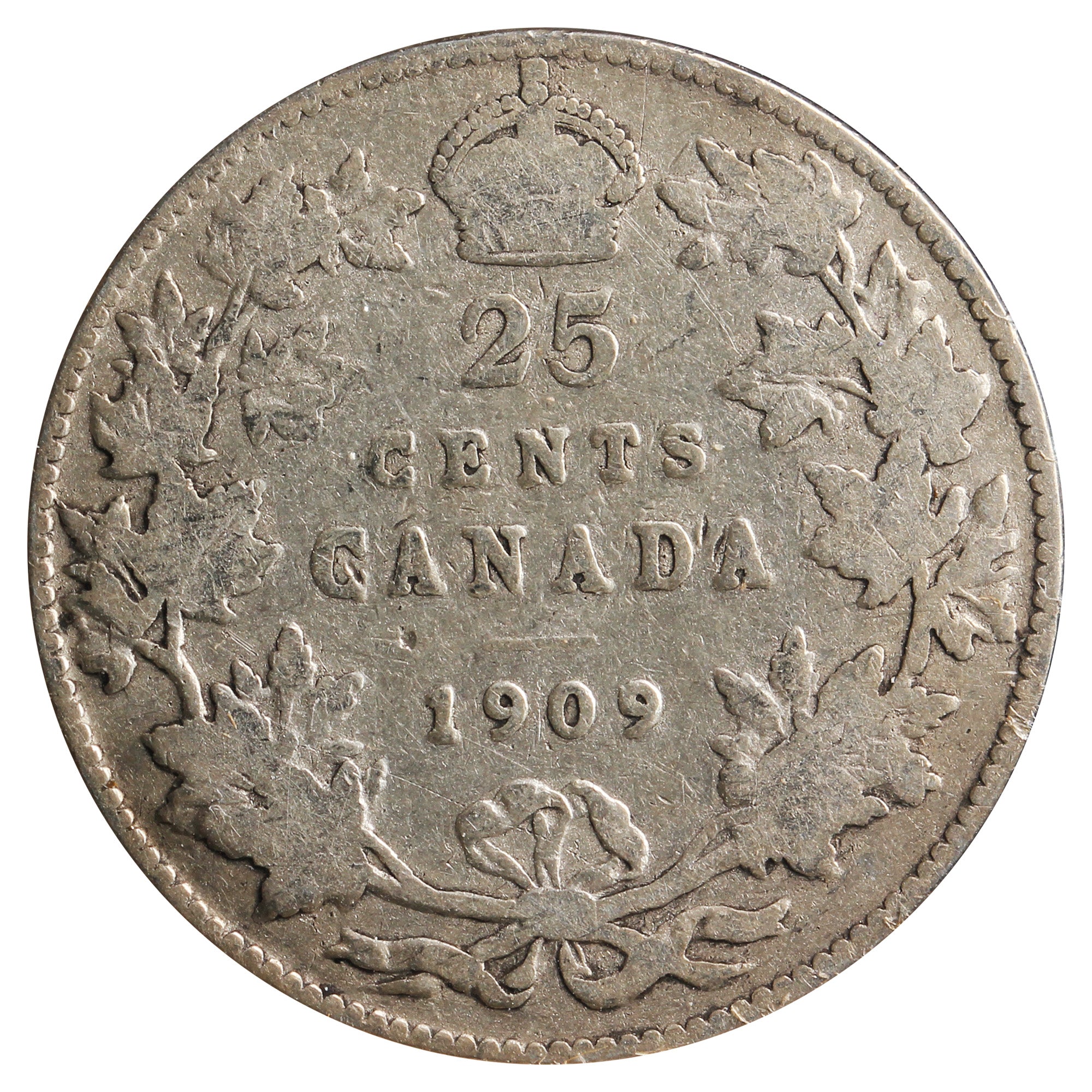 1909 Canada 25-Cents G-VG (G6) Scratched, Cleaned or Impaired – Colonial Acres Coins
