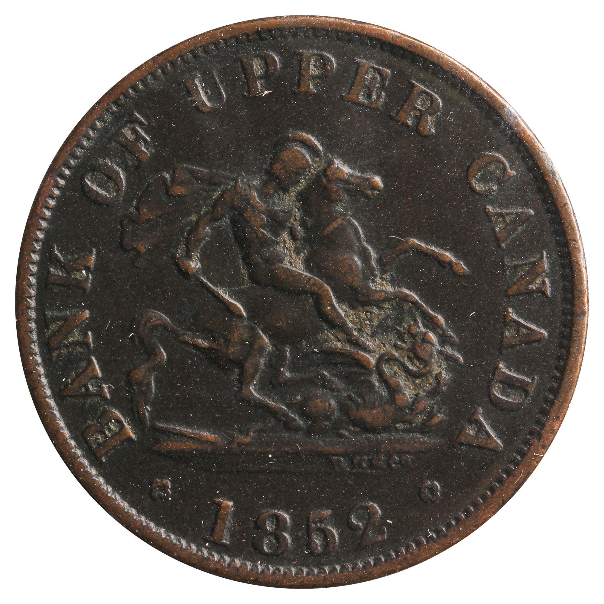 PC-5B2 1852 Province of Canada Half Penny Bank Token Very Fine (VF20) – Colonial Acres Coins