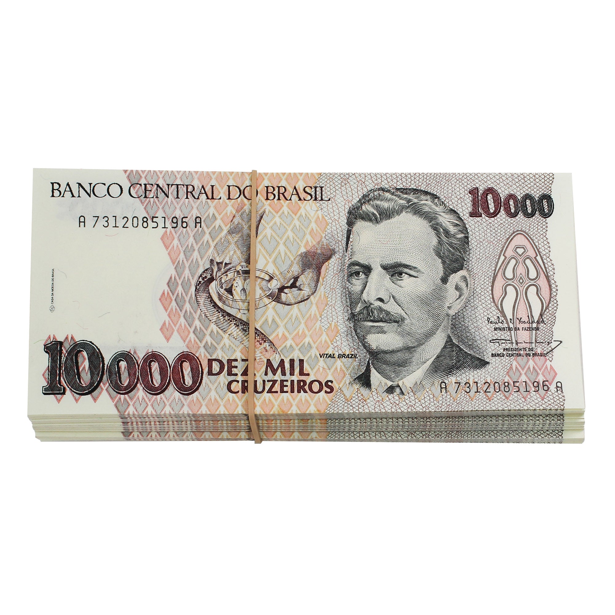 Lot of 96x 1993 Brazil 10,000 Cruzeiros Notes, UNC, 96Pcs. – Colonial ...