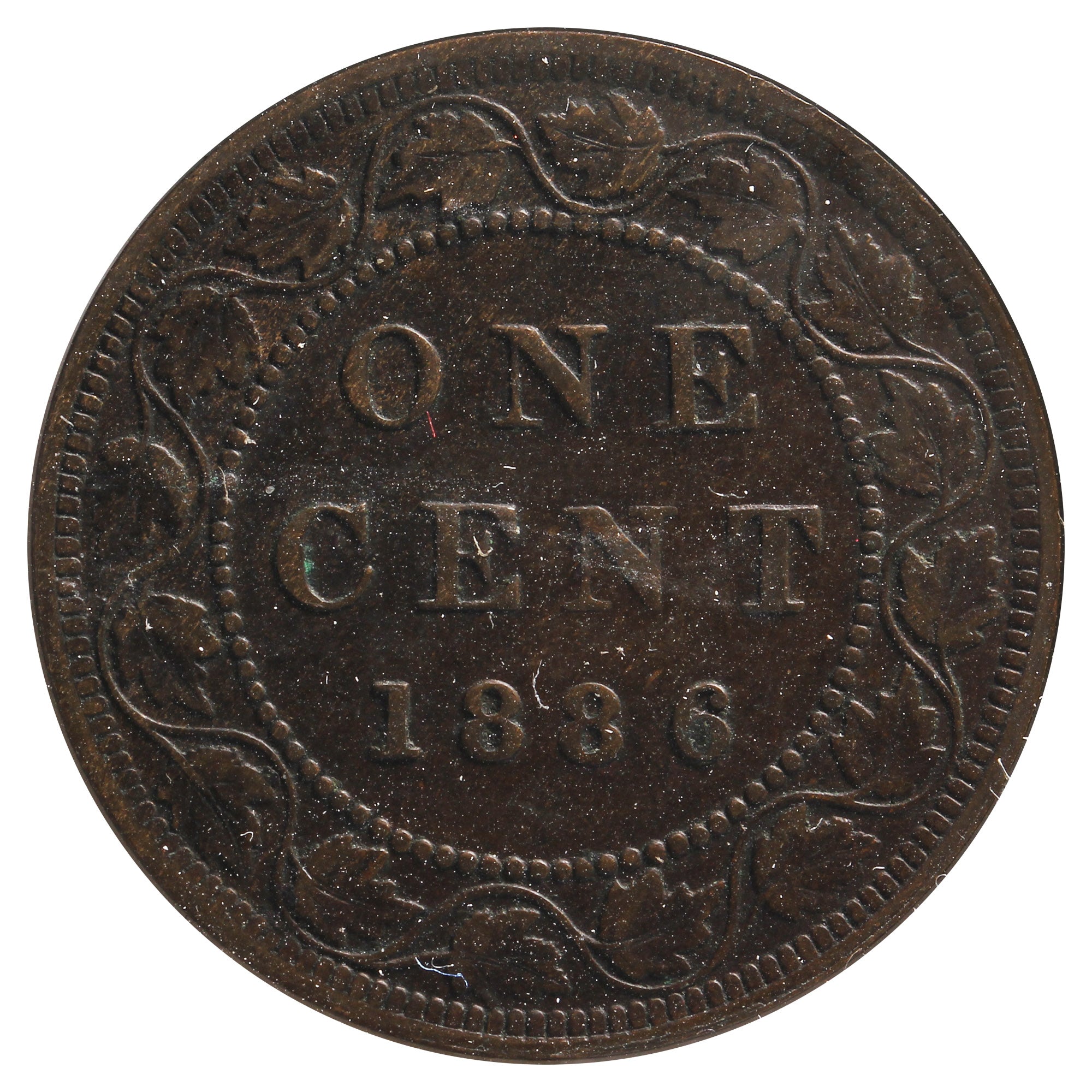 1886 Obv. 2 Canada 1-Cent Very Fine (VF20) Scratched, Cleaned or Impai – Colonial Acres Coins