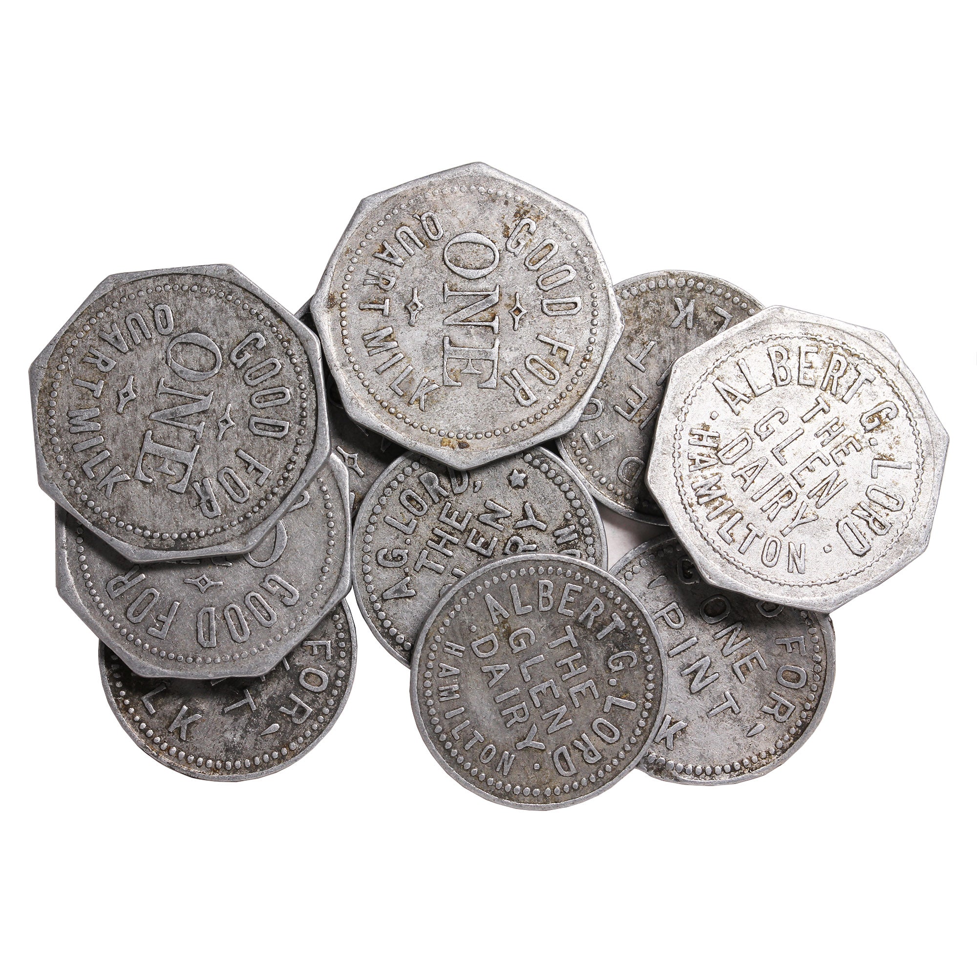 Lot of 10x Glen Dairy Tokens Good for 1 Quart/Pint Milk, 10Pcs ...