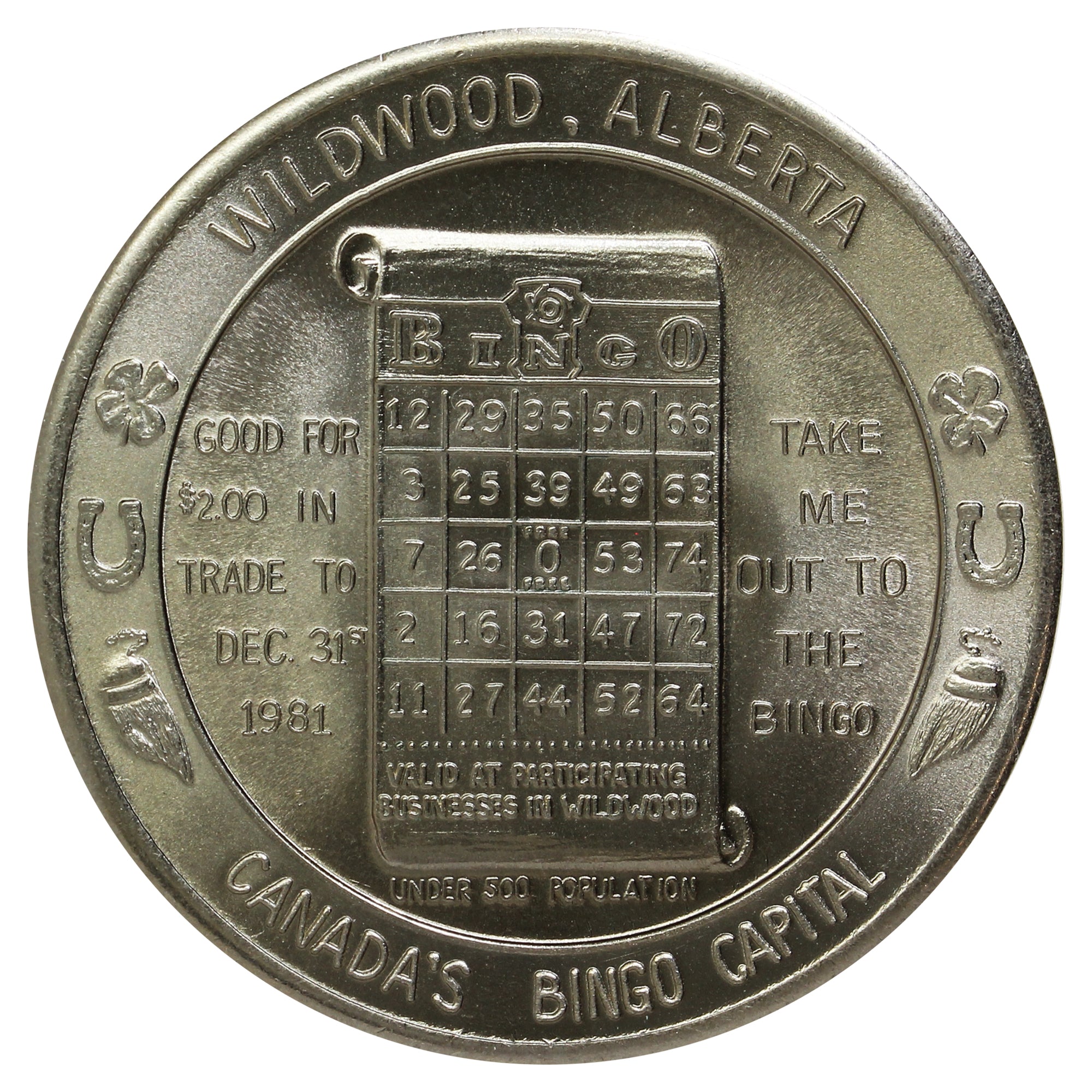 1981 Wildwood, AB Canada's Bing Capital $2 Trade Token – Colonial Acres ...