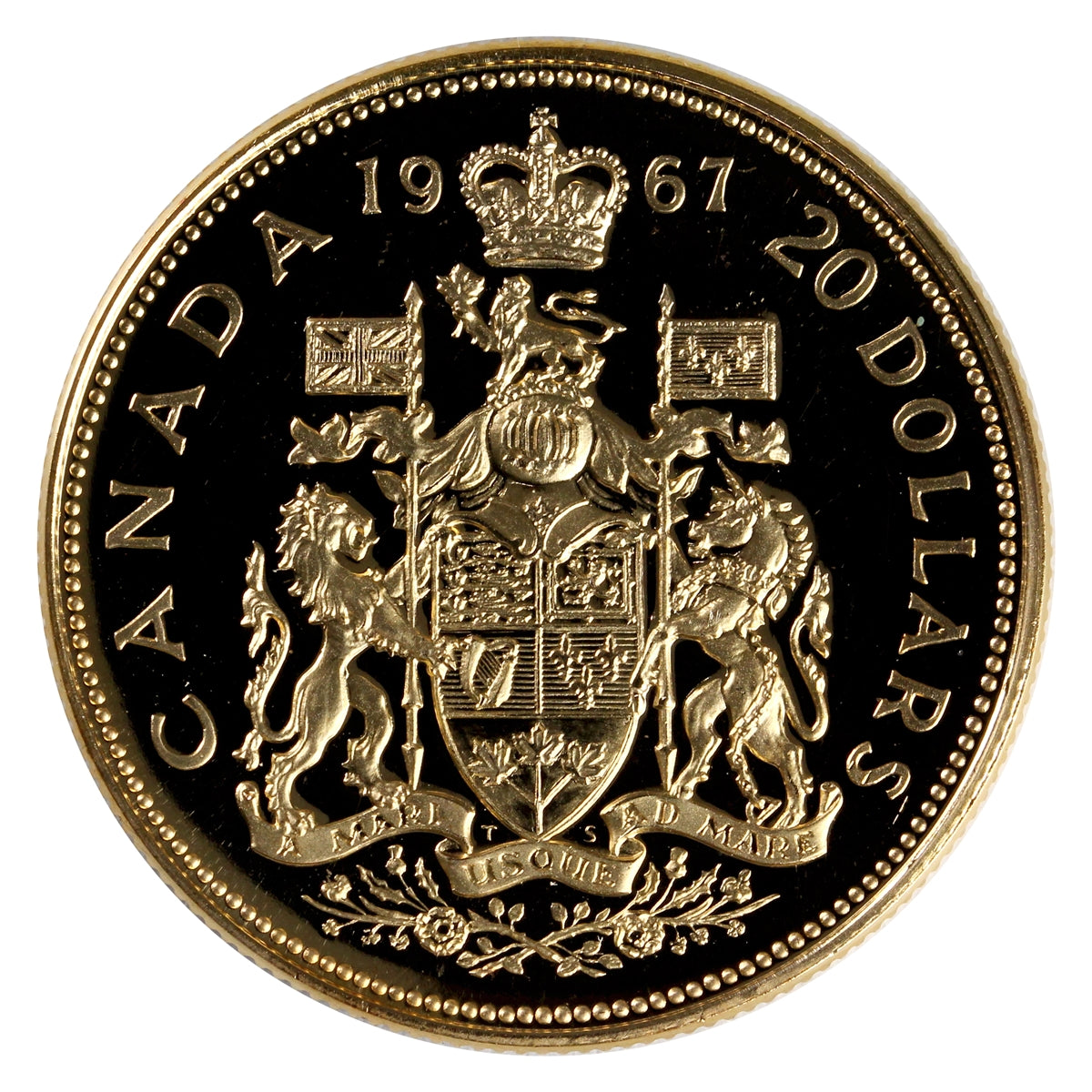 1967 Canada $20 Gold Specimen Cameo (scratched) – Colonial Acres Coins