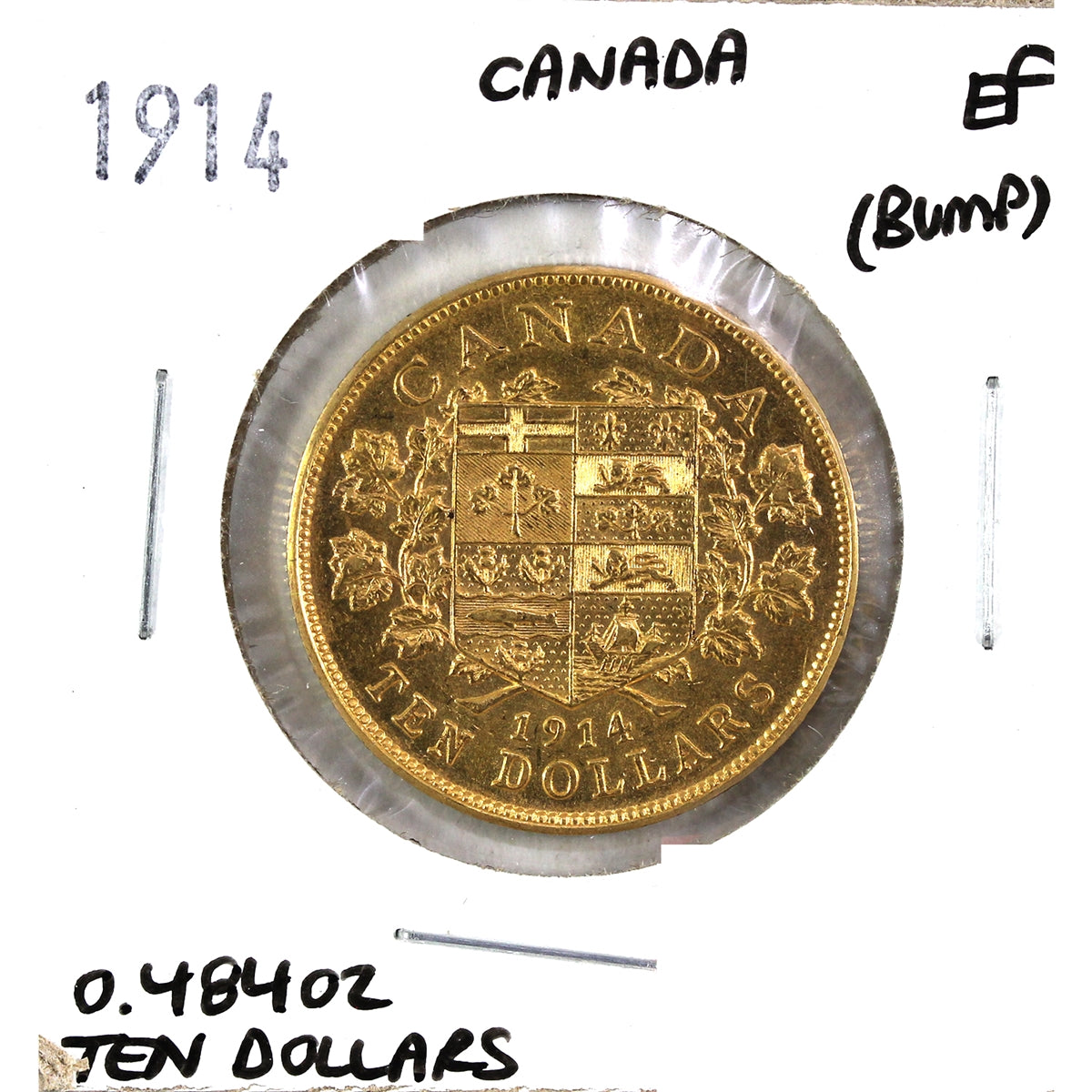 1914 Canada $10 Gold Extra Fine (EF40) Bump – Colonial Acres Coins