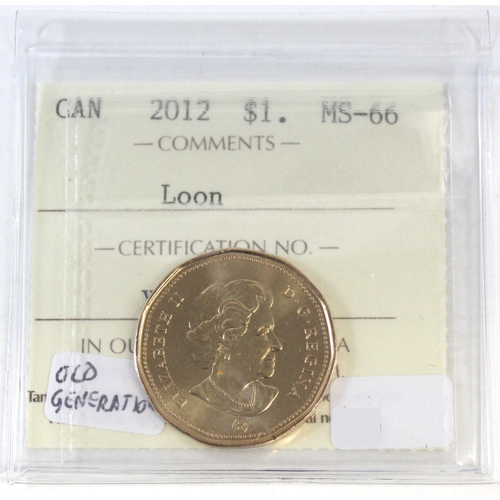 2012 Canada Loon Dollar ICCS Certified MS66 (Old Generation) – Colonial ...