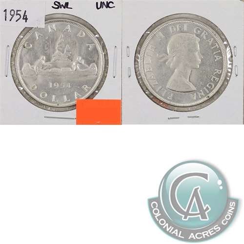 1954 SWL Canada Dollar Uncirculated (MS60) – Colonial Acres Coins