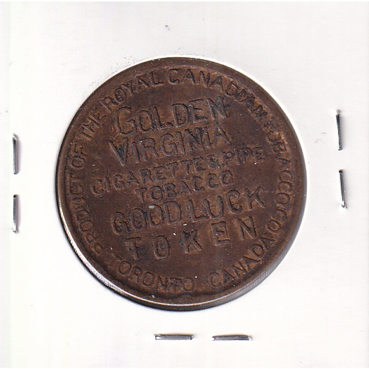 Golden Virginia Cigarette & Pipe Tobacco Good Luck Token (Toned ...