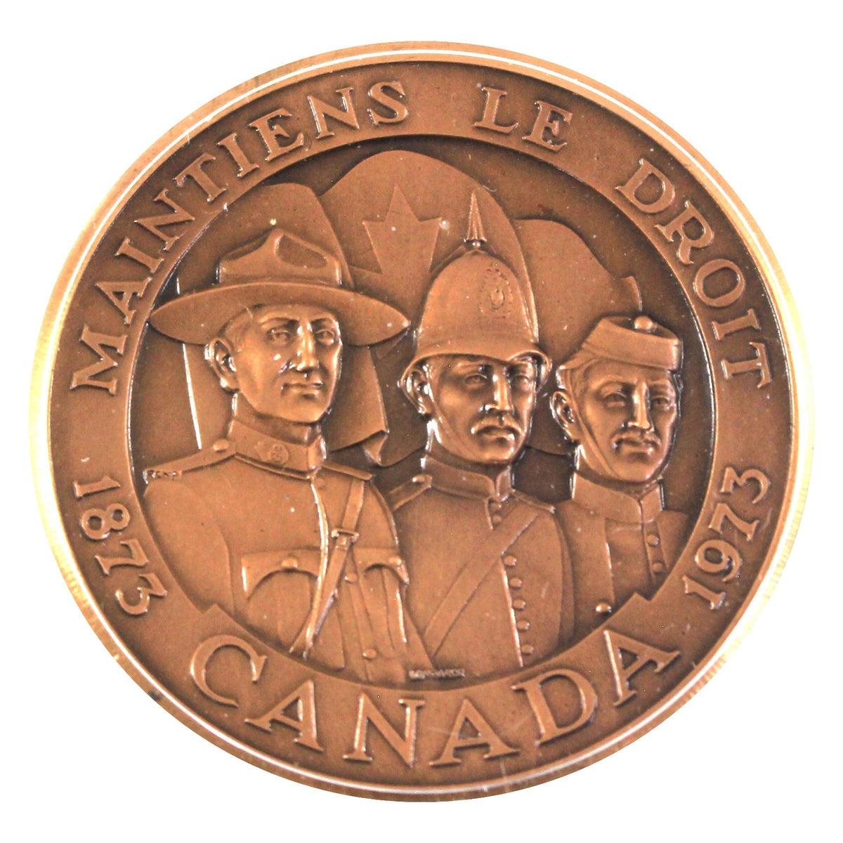 1973 RCMP Centennial Medallion (Minor toning & residue, scuffed capsul ...