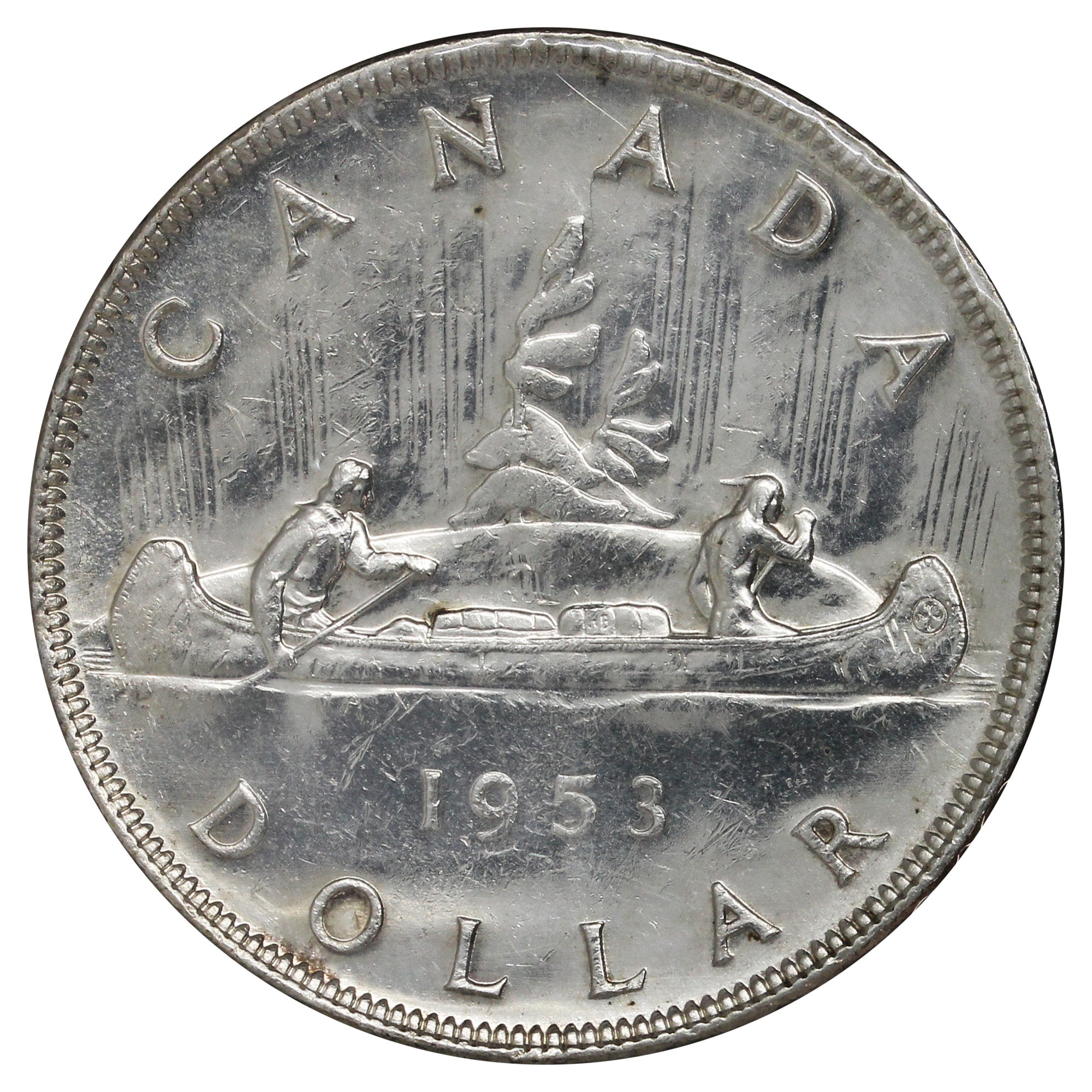 1953 NSS SWL Canada Dollar EF-AU (EF45) Cleaned, Scratched or Impaired – Colonial Acres Coins