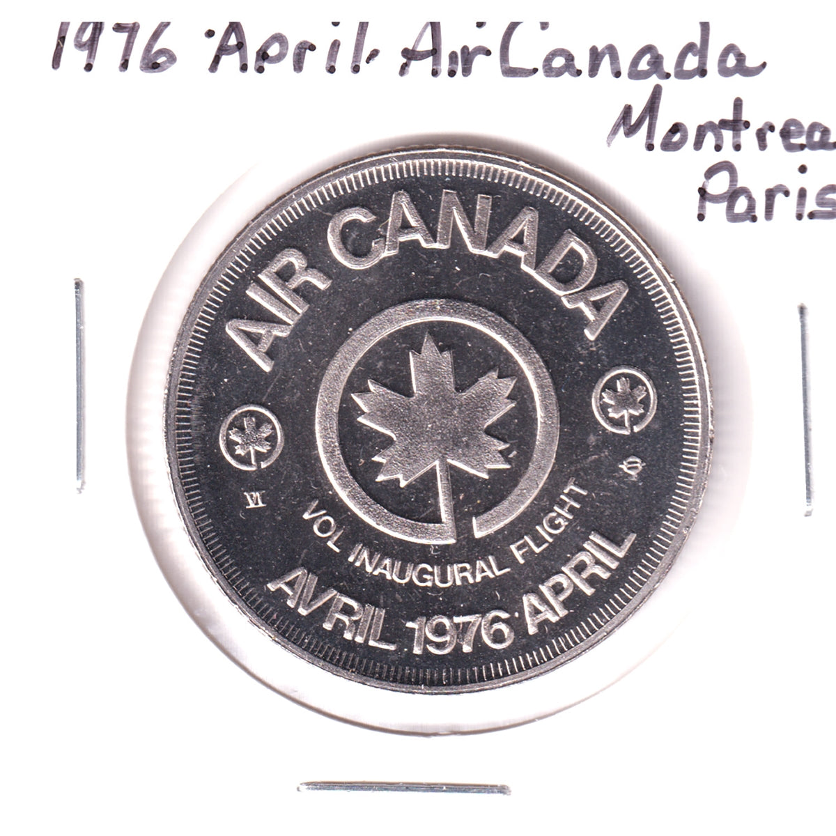 1976 April Air Canada Paris-Montreal Inaugural Flight 25th Anniversary ...
