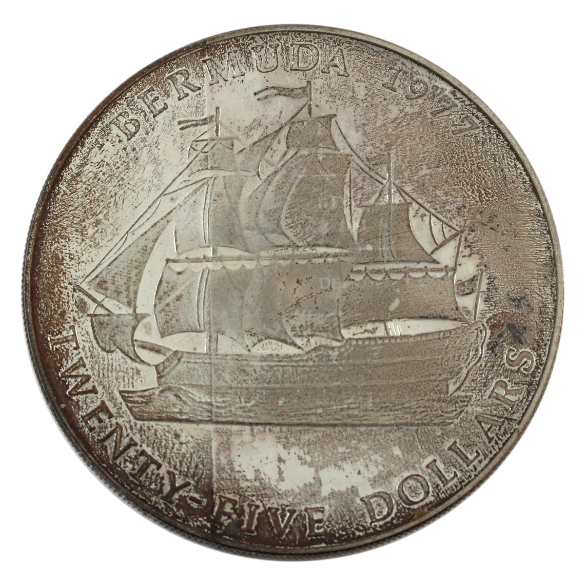 Bermuda 1977 $25 Queen Elizabeth II Jubilee Sterling Silver Proof in C ...