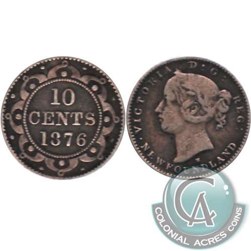 1876H Newfoundland 10-cents Fine (F-12) $ – Colonial Acres Coins