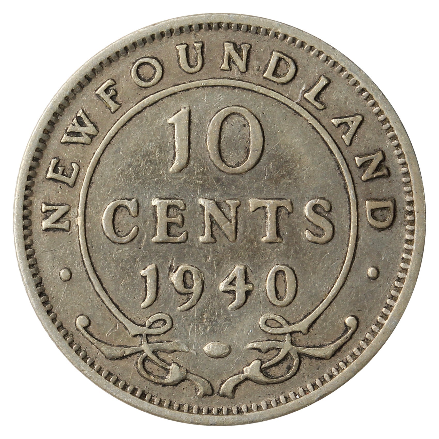 1940 Newfoundland 10-cents Fine (F-12) – Colonial Acres Coins