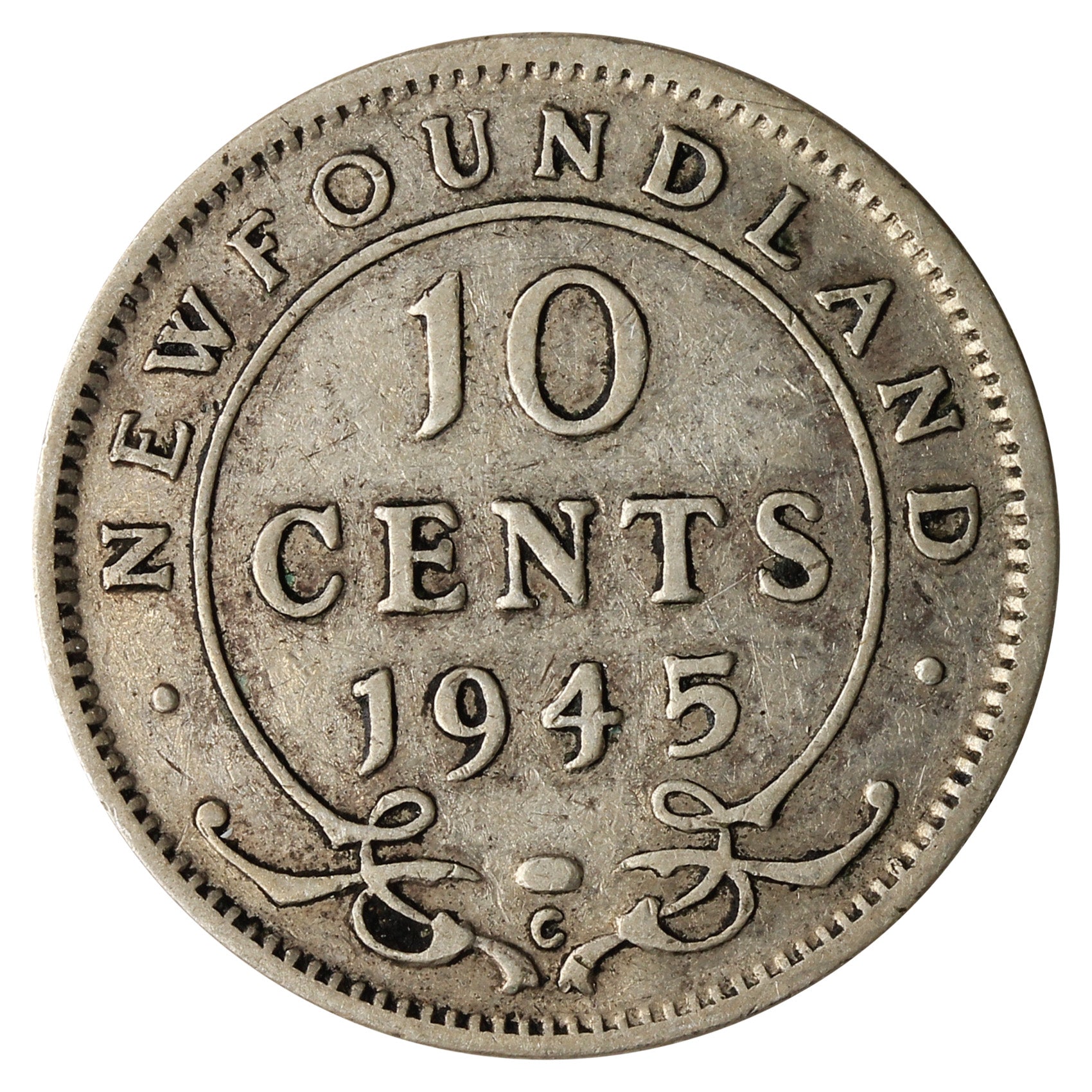 1945C Newfoundland 10-cents Fine (F-12) – Colonial Acres Coins