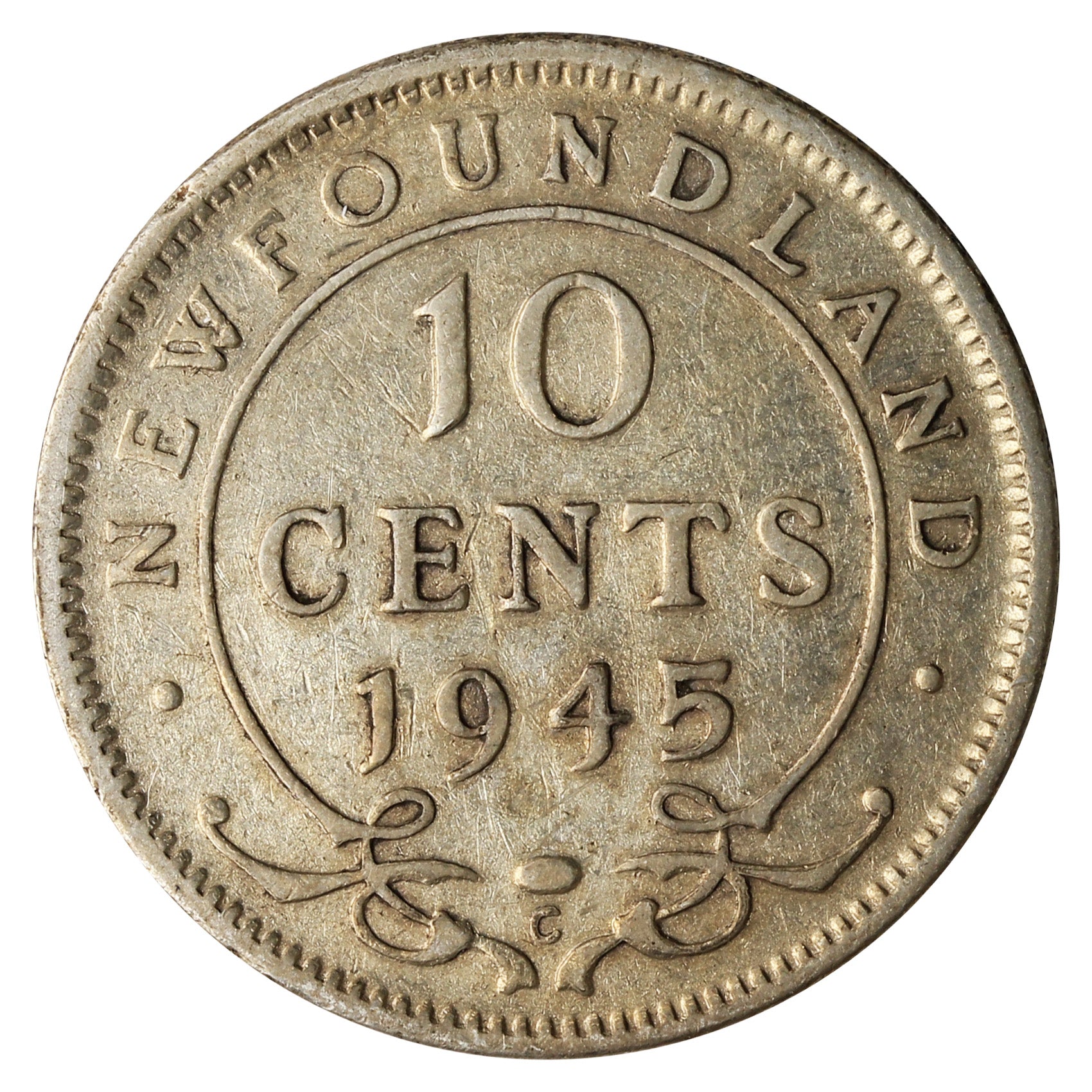 1945C Newfoundland 10-cents F-VF (F-15) – Colonial Acres Coins