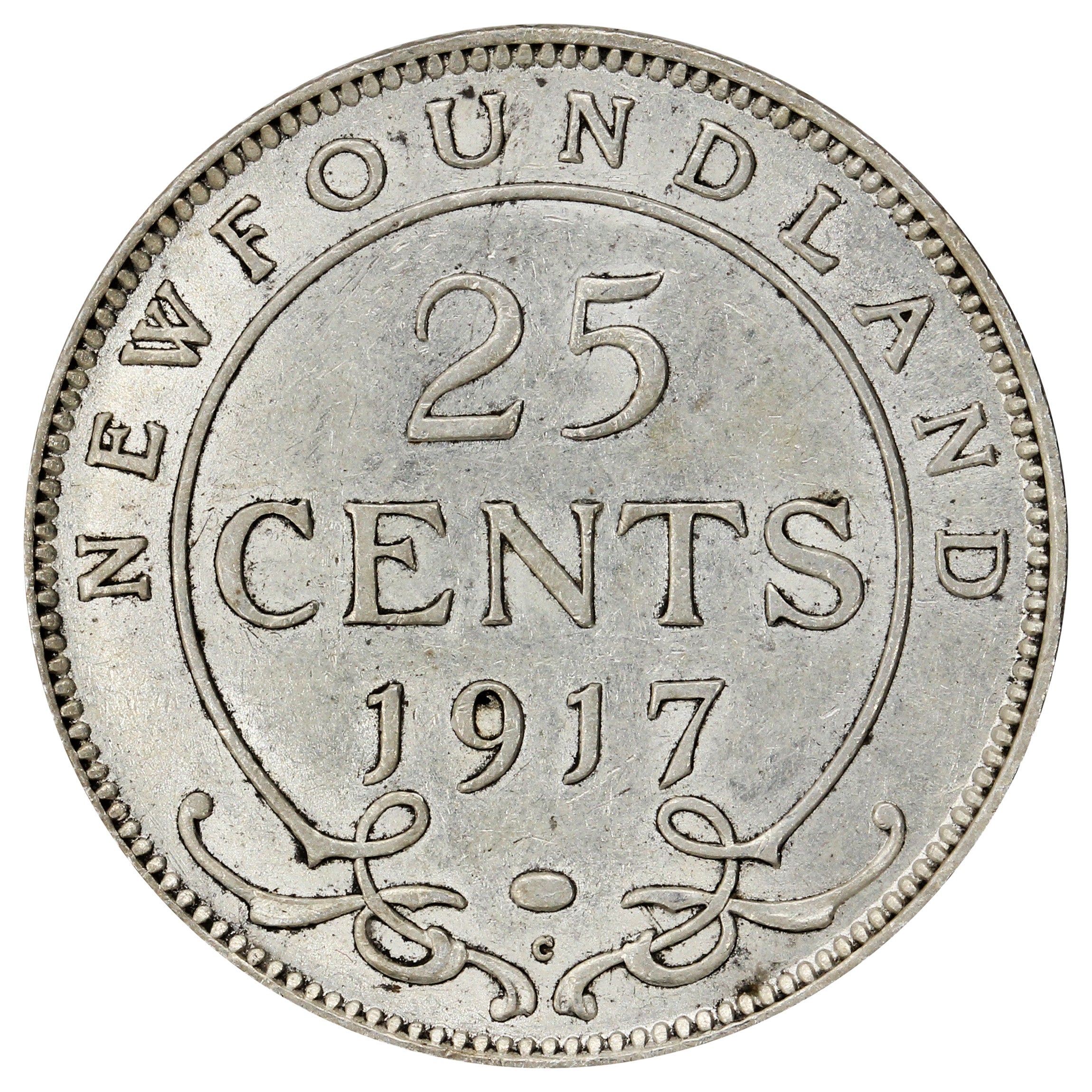 1917C Newfoundland 25-cents Extra Fine (EF-40) – Colonial Acres Coins