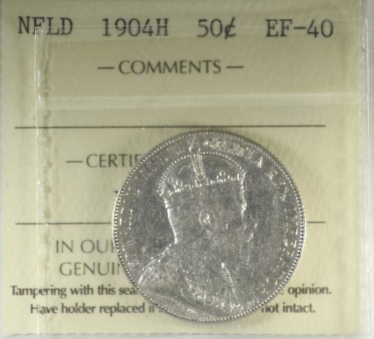 1904H Newfoundland 50-cent ICCS Certified EF40 – Colonial Acres Coins
