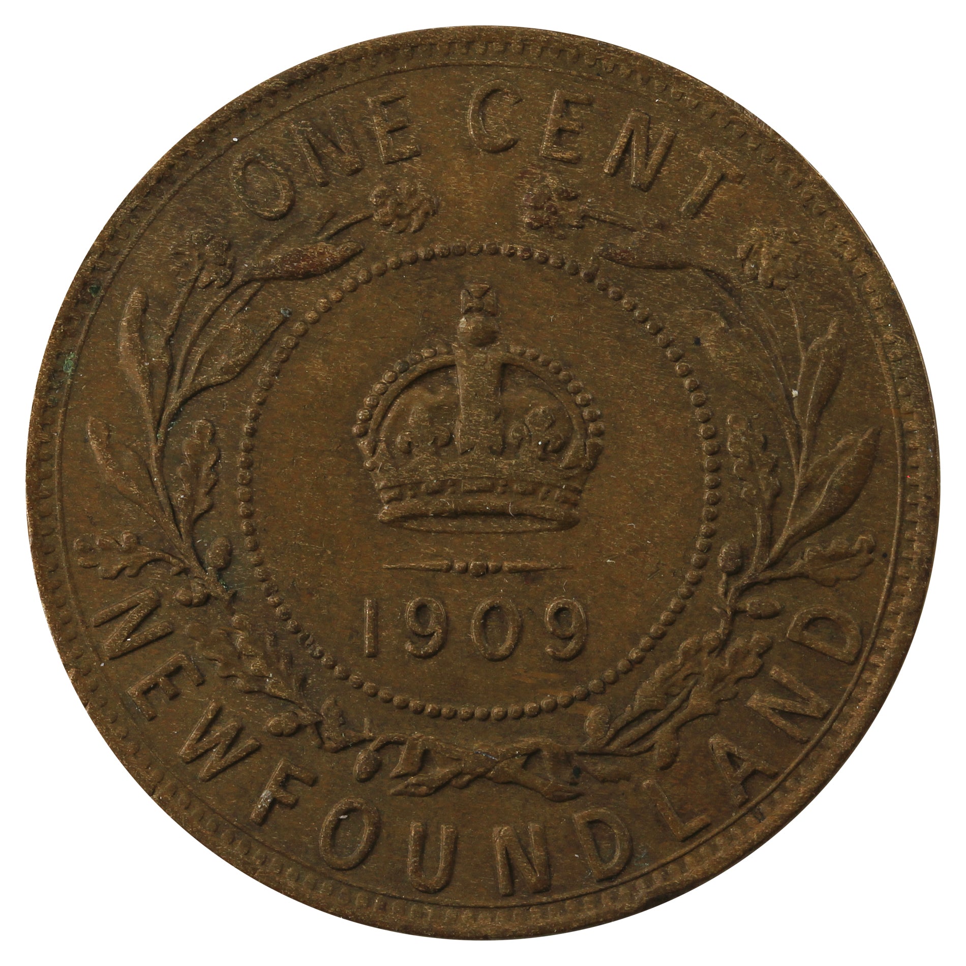 1909 Newfoundland 1-cent Extra Fine (EF-40) – Colonial Acres Coins