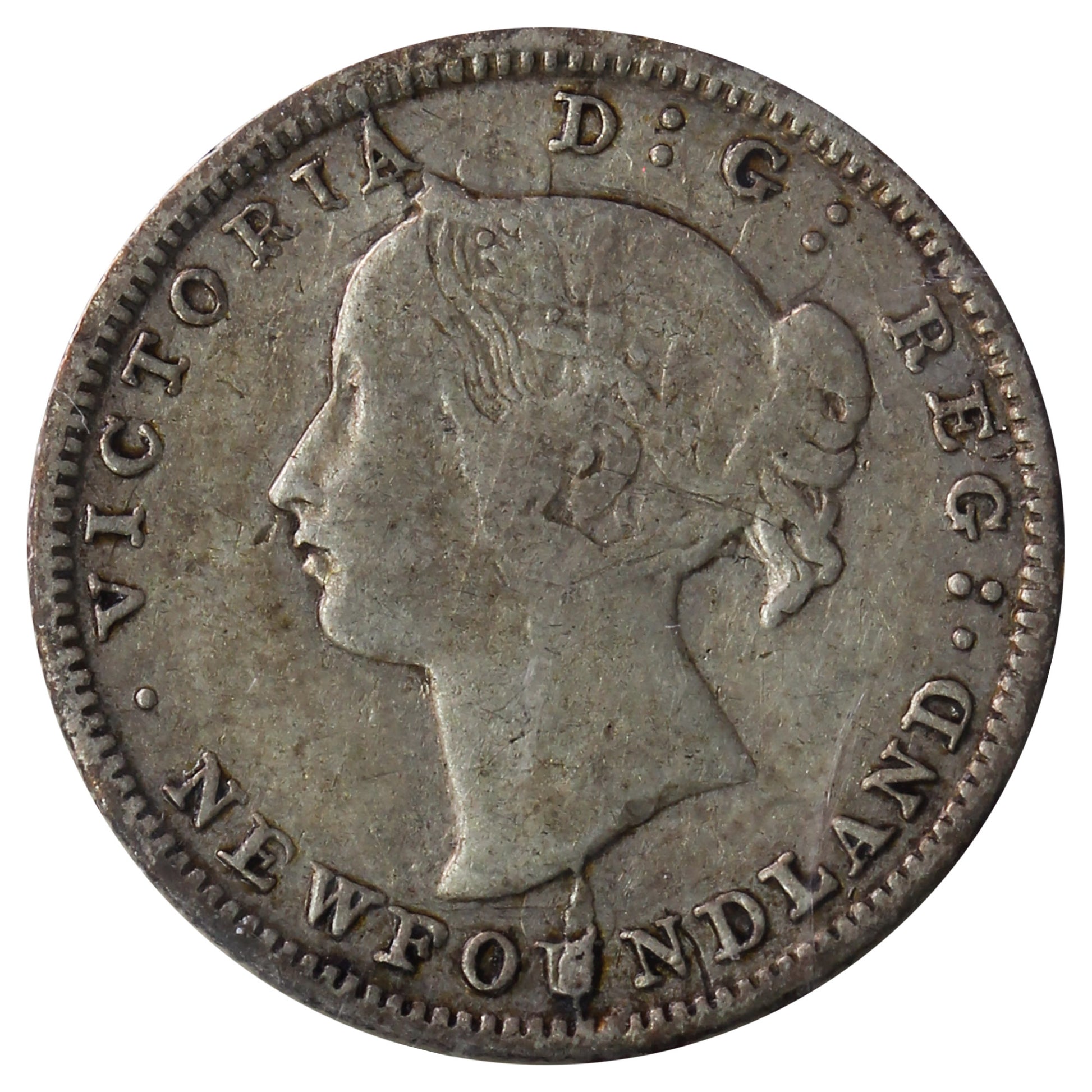 1870 Obv. 1 Newfoundland 5-cents ICCS Certified VG10 – Colonial Acres Coins